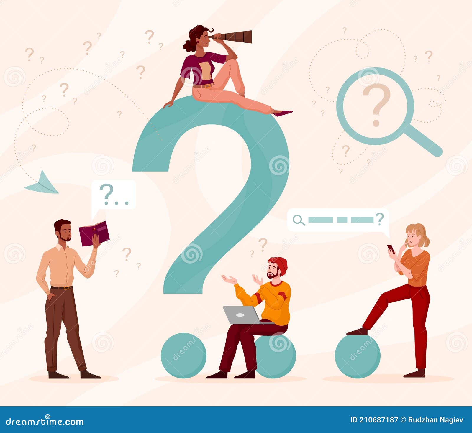 Questioning and Contemplating Abstract Concept Stock Vector ...