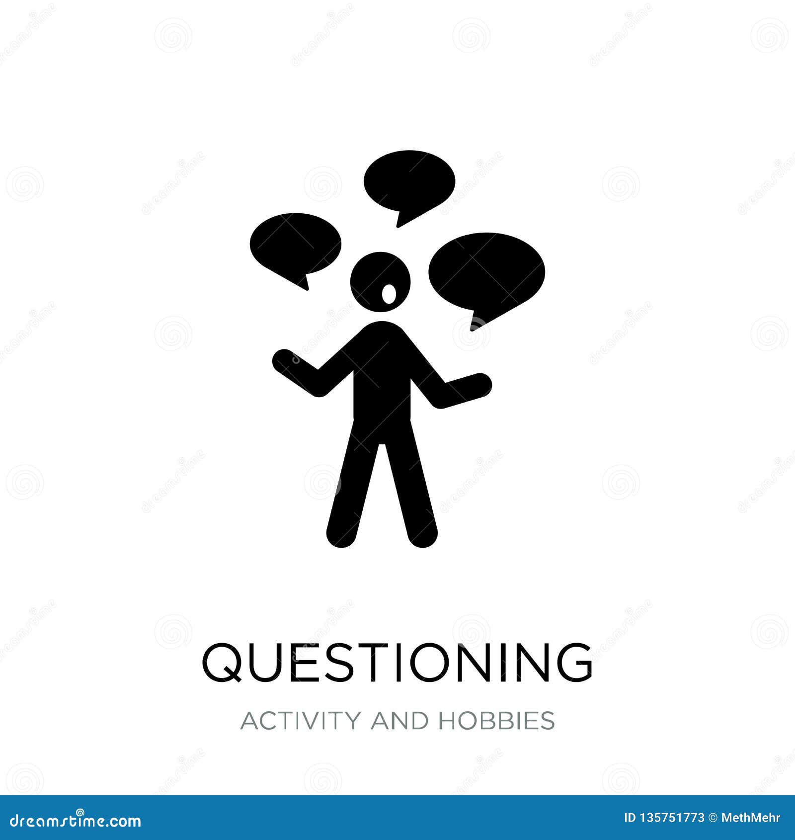 Questioning Icon in Trendy Design Style. Questioning Icon Isolated on ...