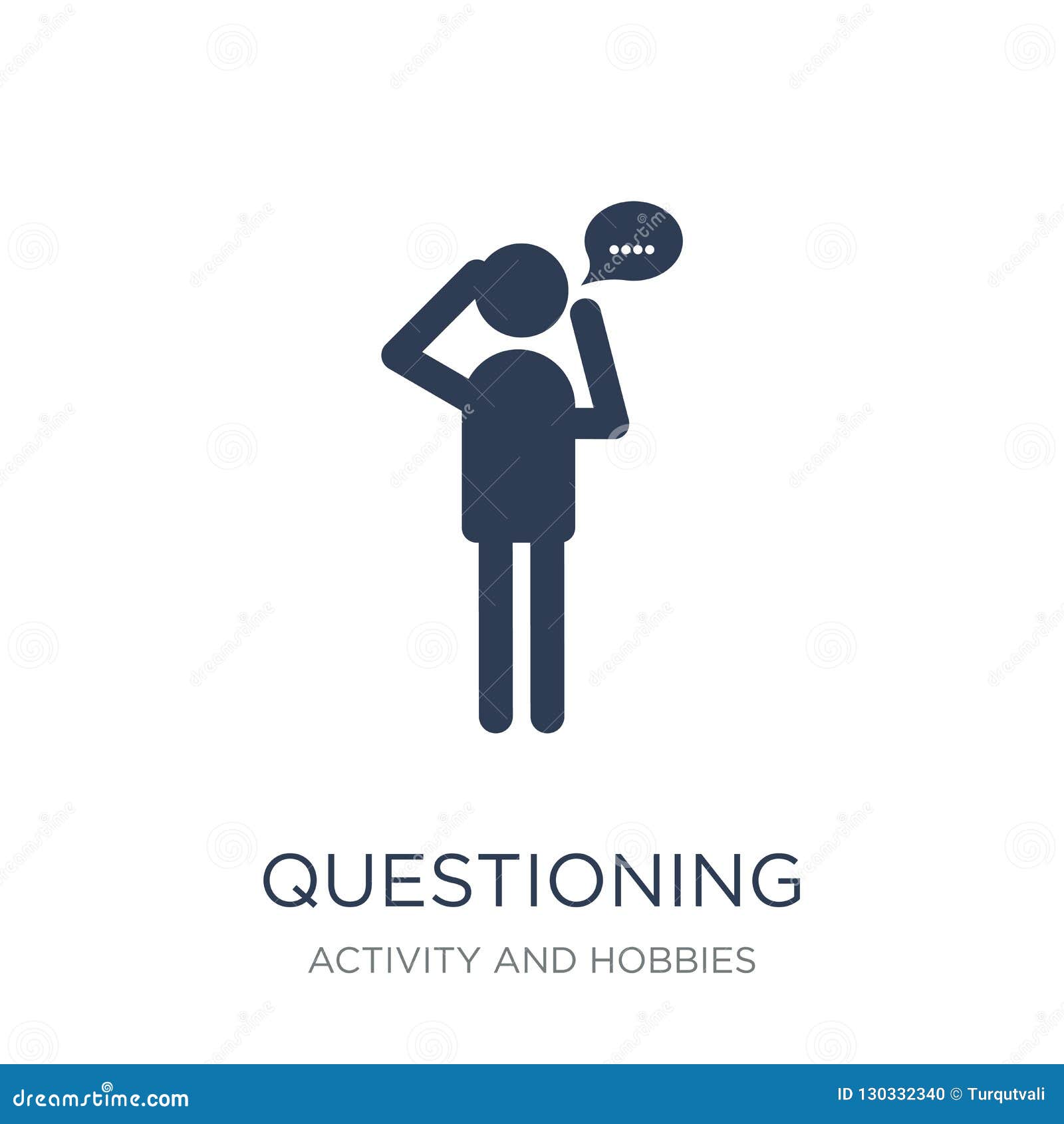 Questioning Icon. Trendy Flat Vector Questioning Icon on White B Stock ...
