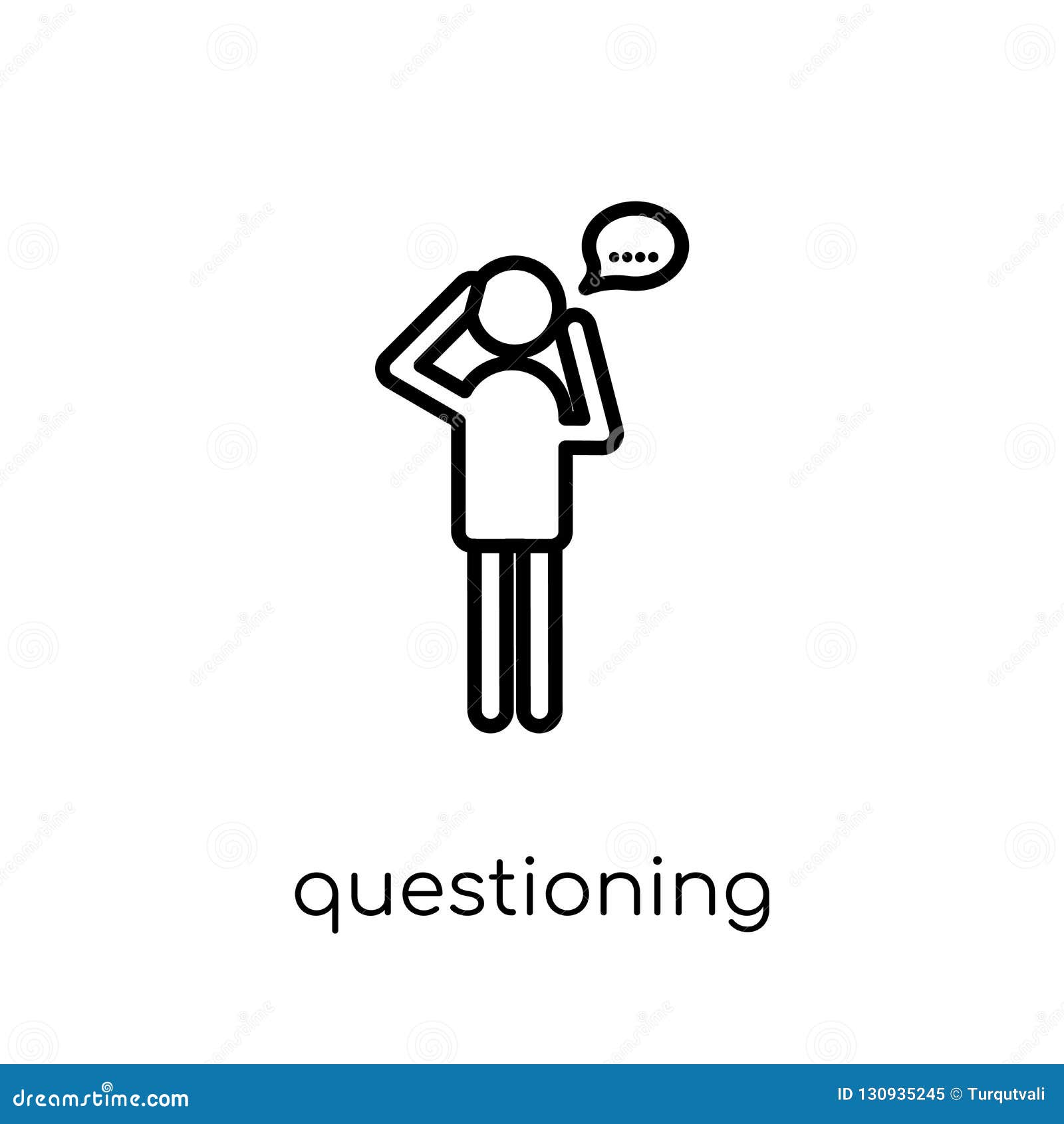 Linear Questioning Icon From Activity And Hobbies Outline Collection ...