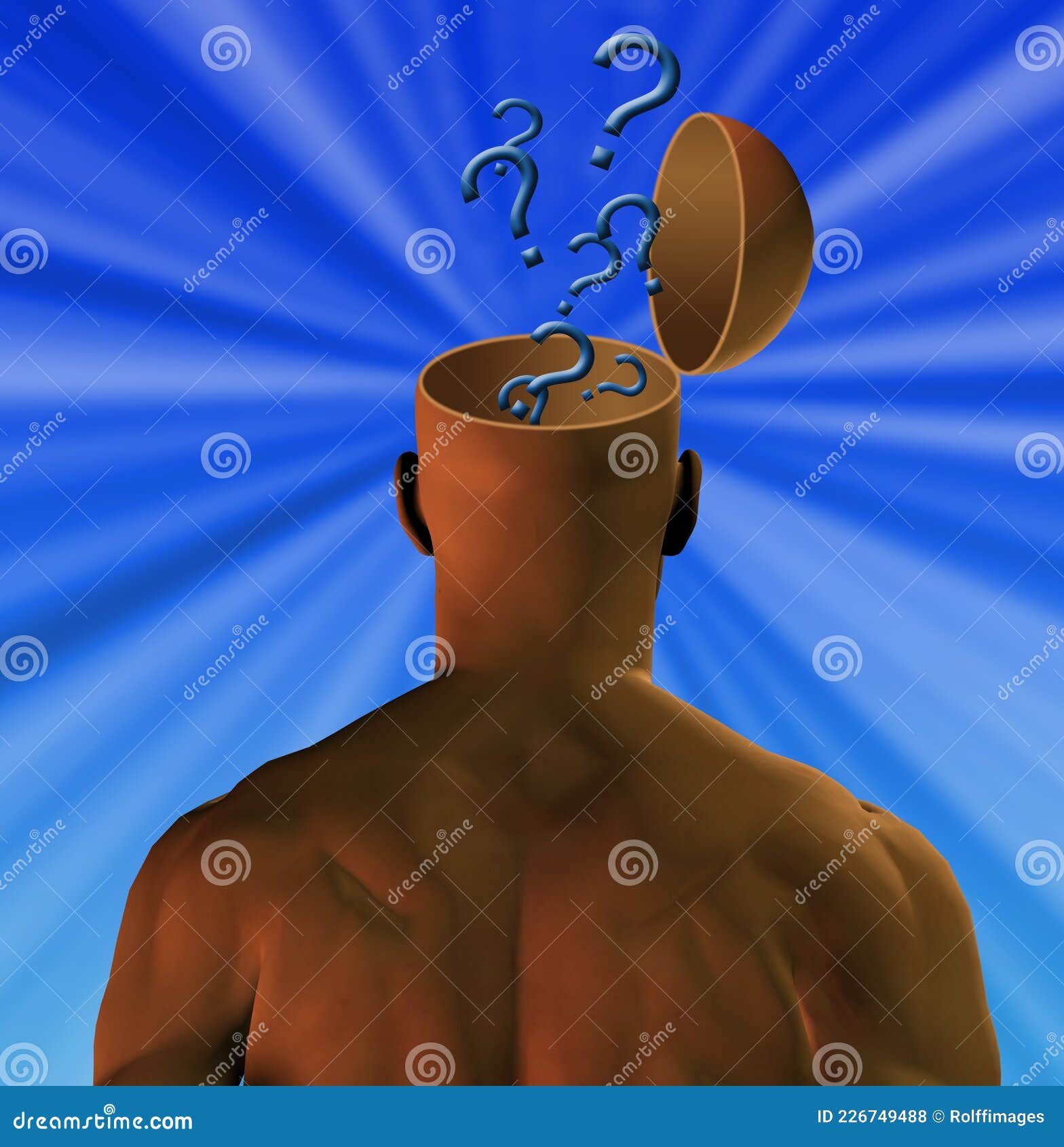 Questioning Mind. 3D Rendering Stock Illustration - Illustration of ...