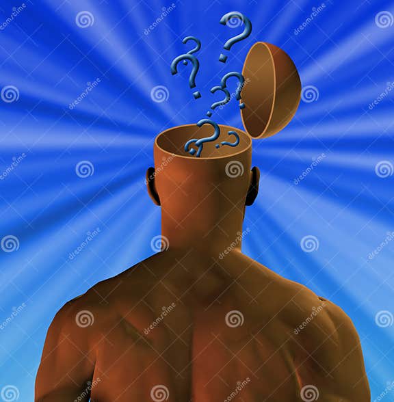 Questioning Mind. 3D Rendering Stock Illustration - Illustration of ...