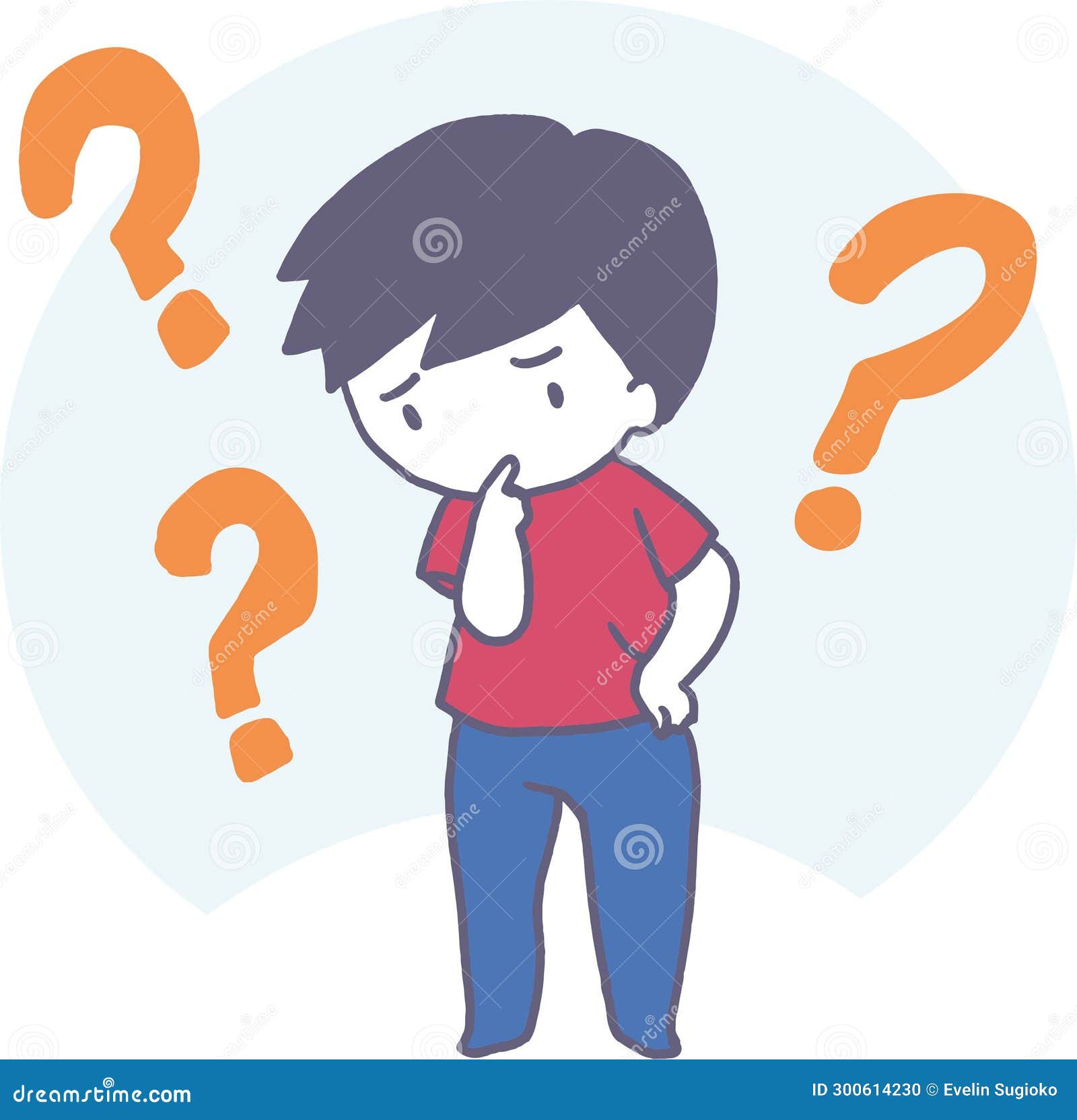 Questioning Mind Puzzled Boy Vector Art Stock Vector - Illustration of ...
