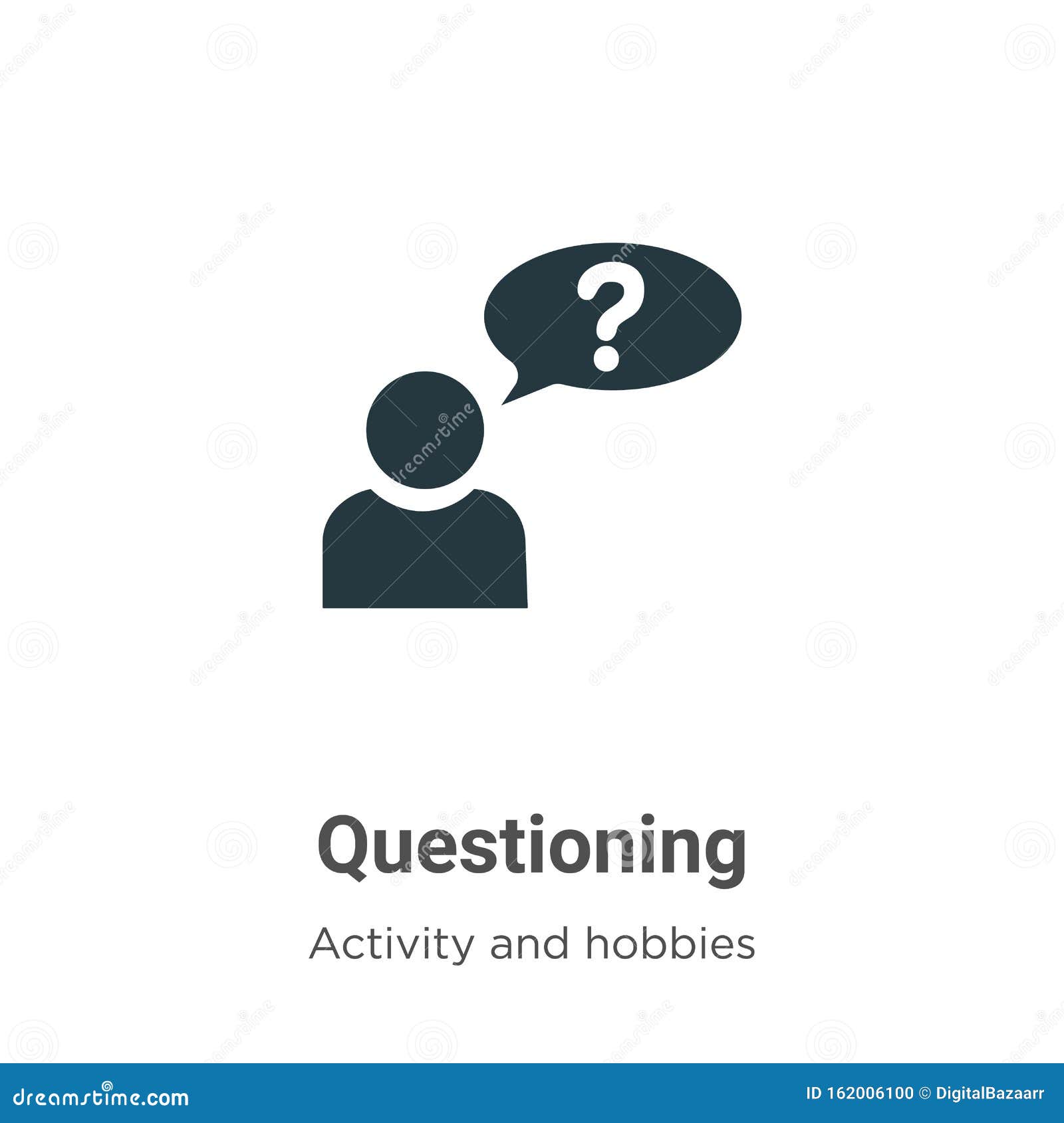 Questioning Vector Icon On White Background. Flat Vector Questioning ...
