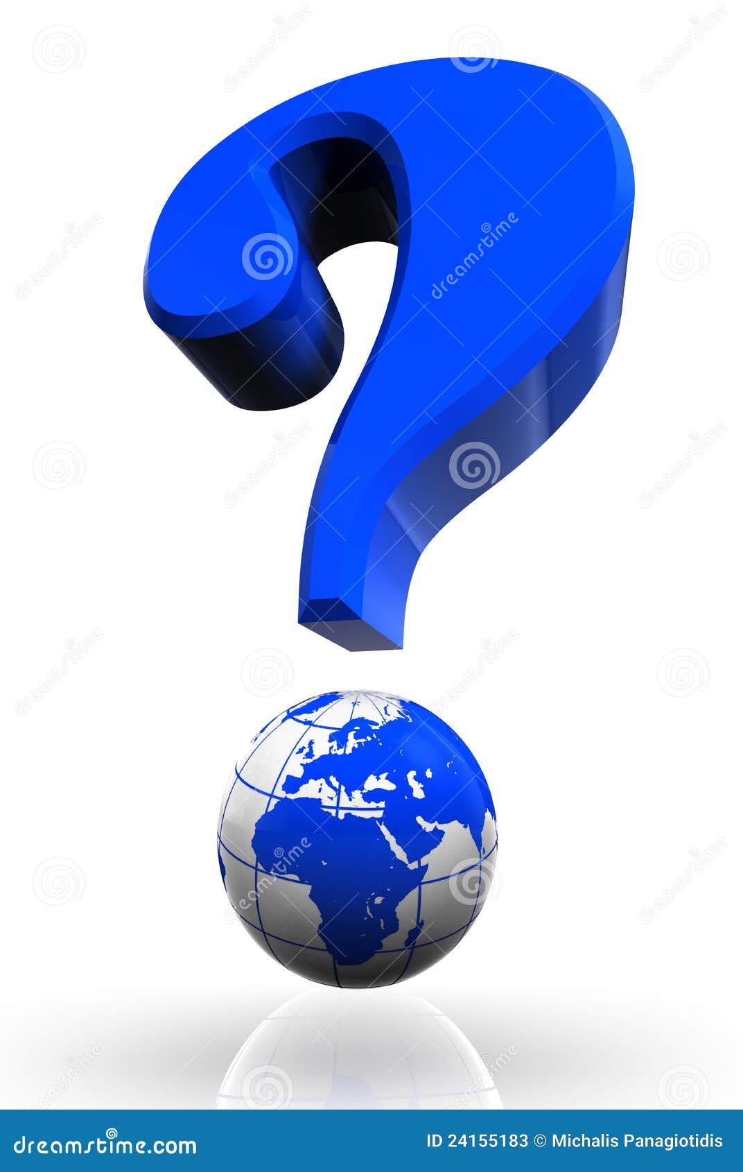 Questionmark and Globe Blue Symbol Stock Illustration - Illustration of ...