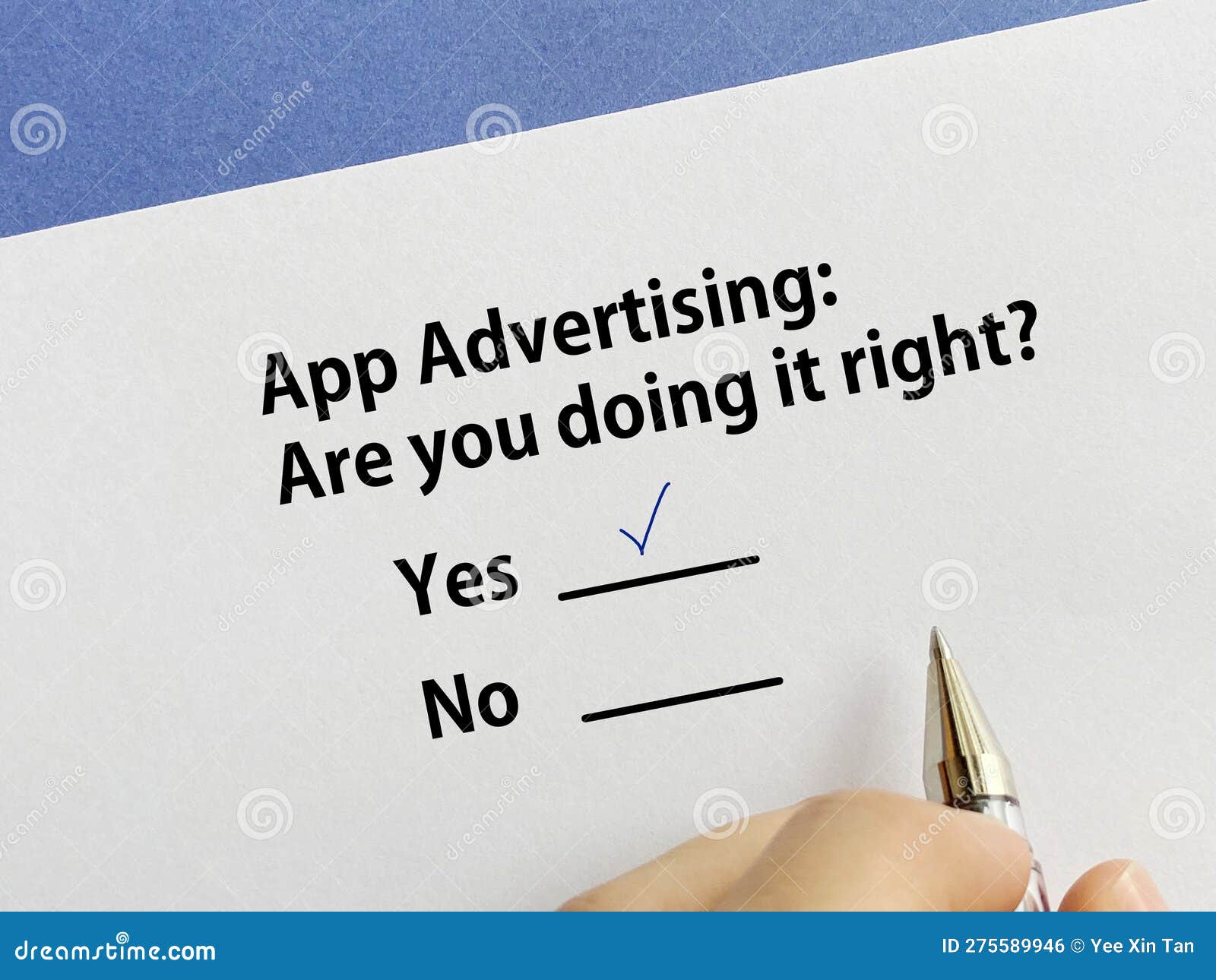 Questionnaire about Advertisement Stock Photo - Image of right ...