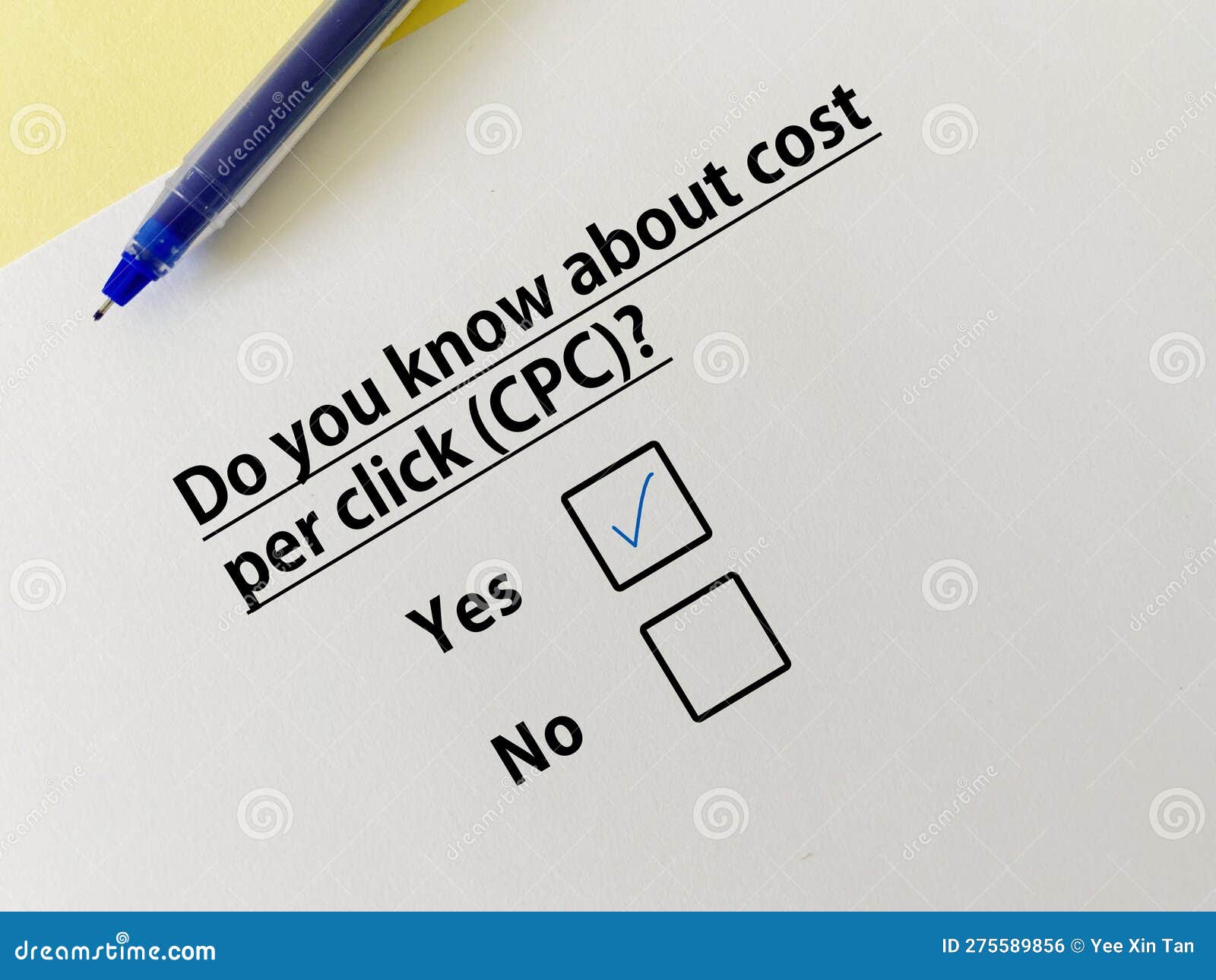 Questionnaire about Advertisement Stock Photo - Image of education ...