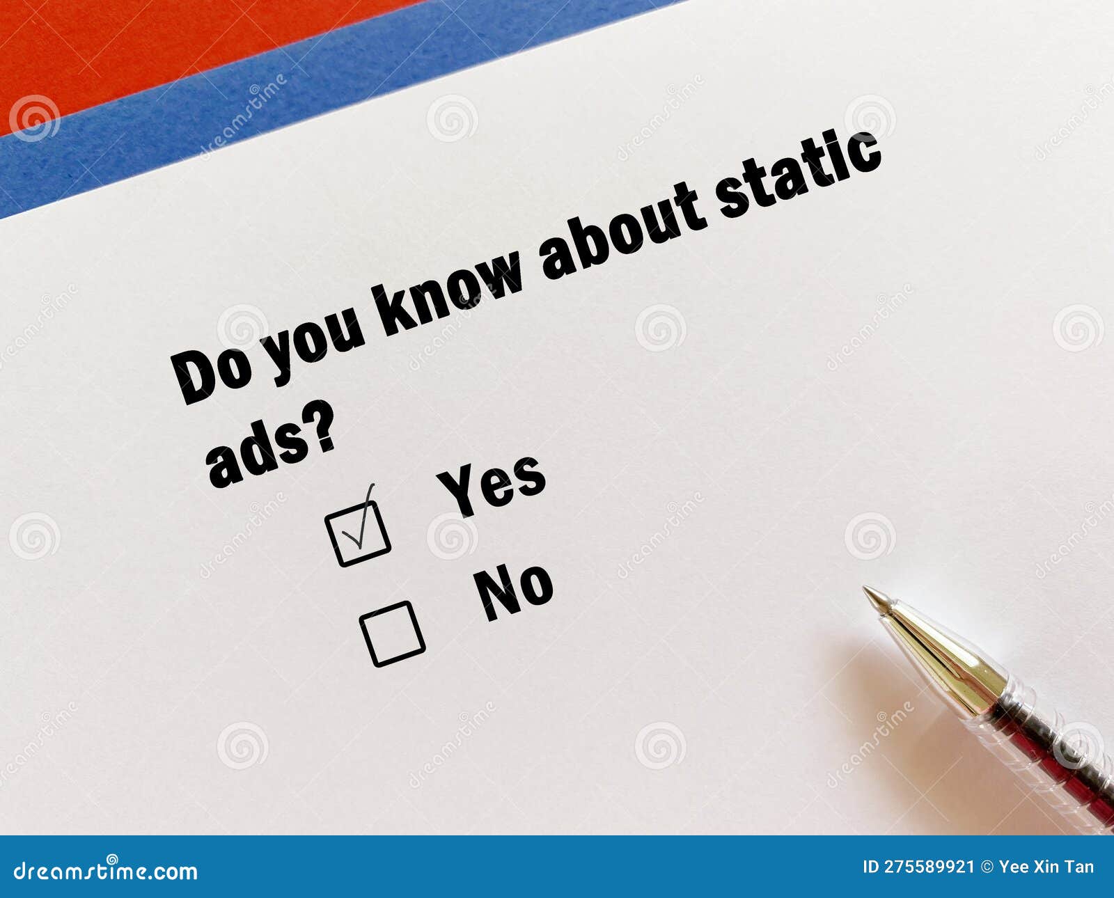 Questionnaire about Advertisement Stock Image - Image of concern ...