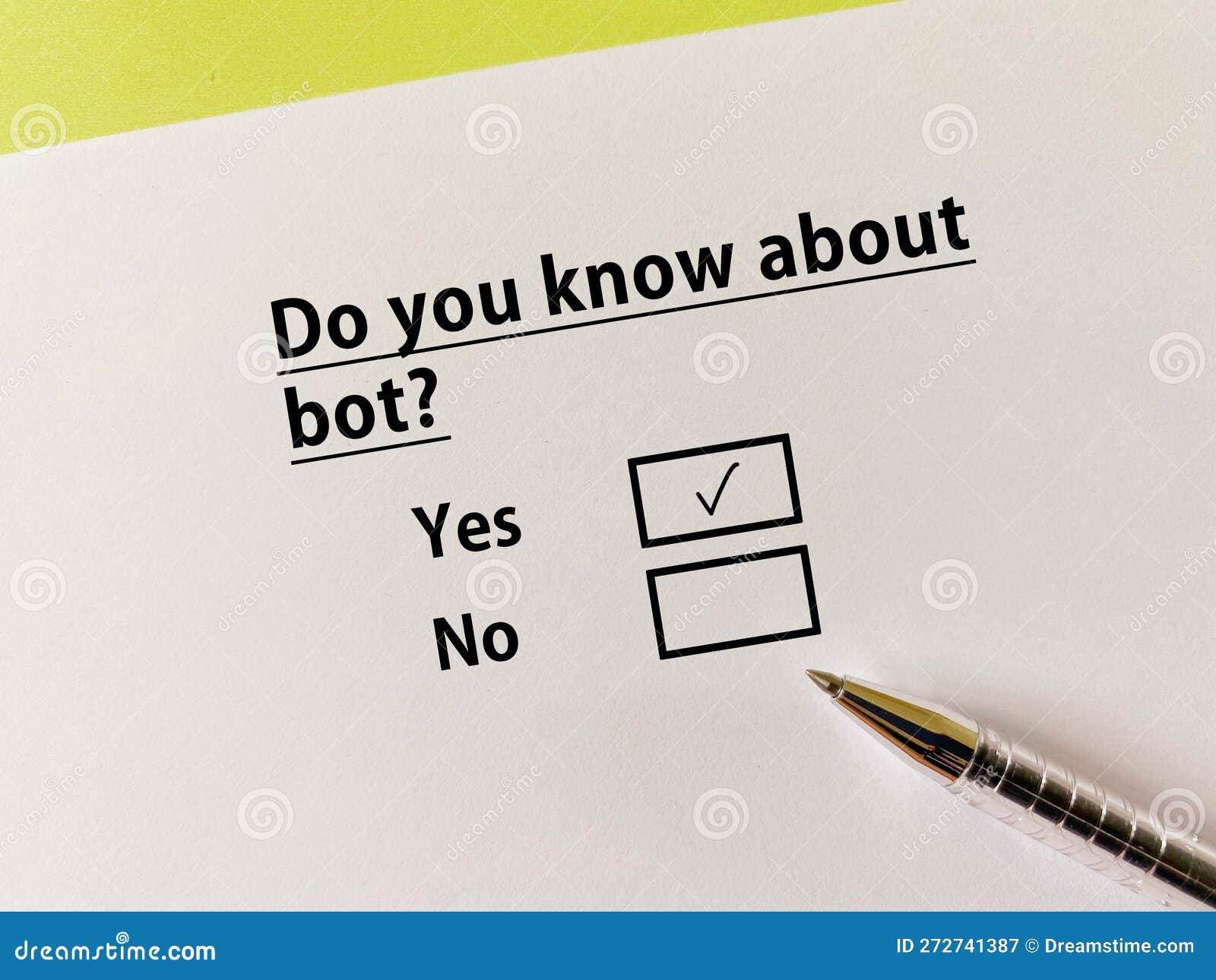 Questionnaire about Artificial Intelligence Stock Image - Image of ...