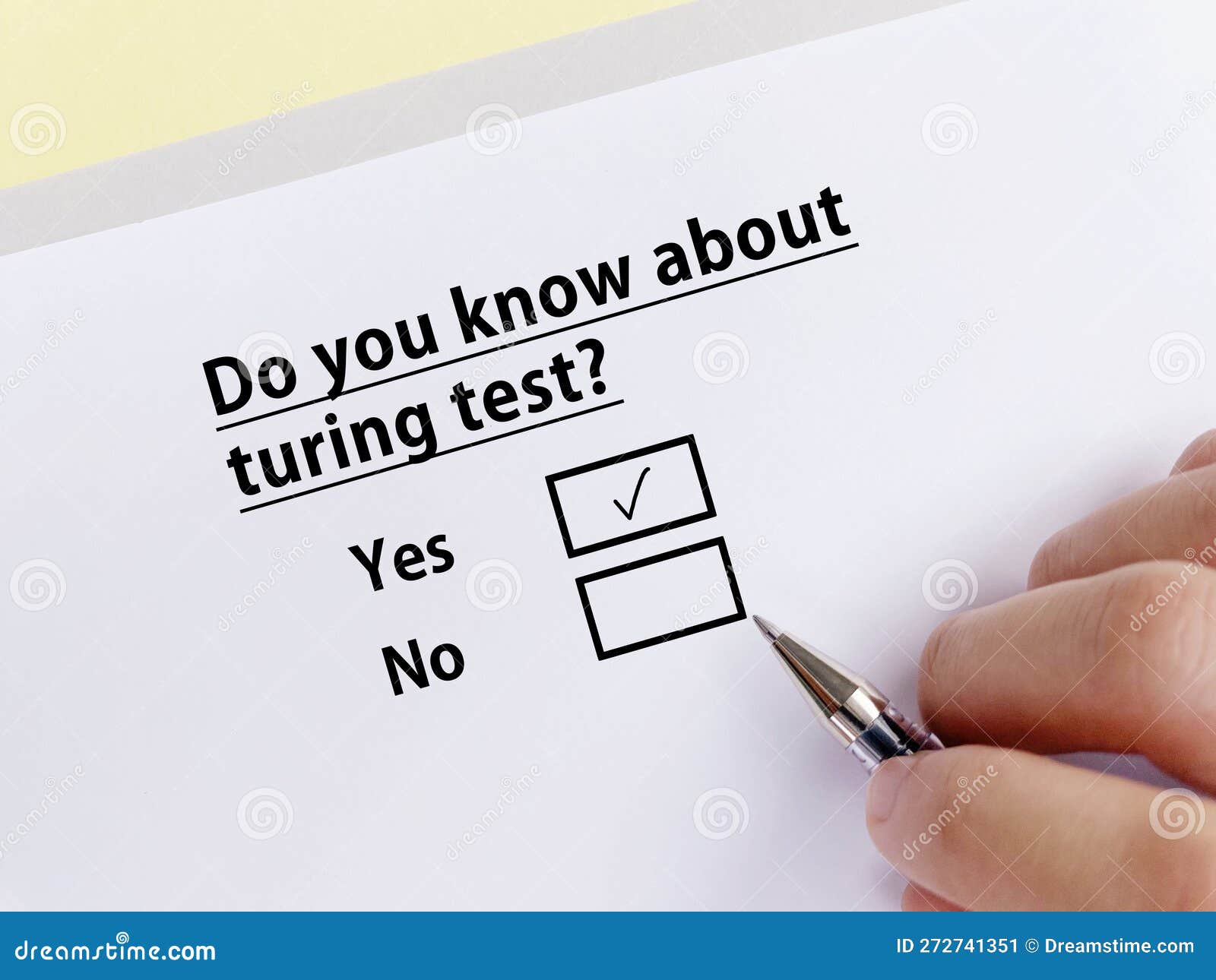 Questionnaire about Artificial Intelligence Stock Image - Image of ...