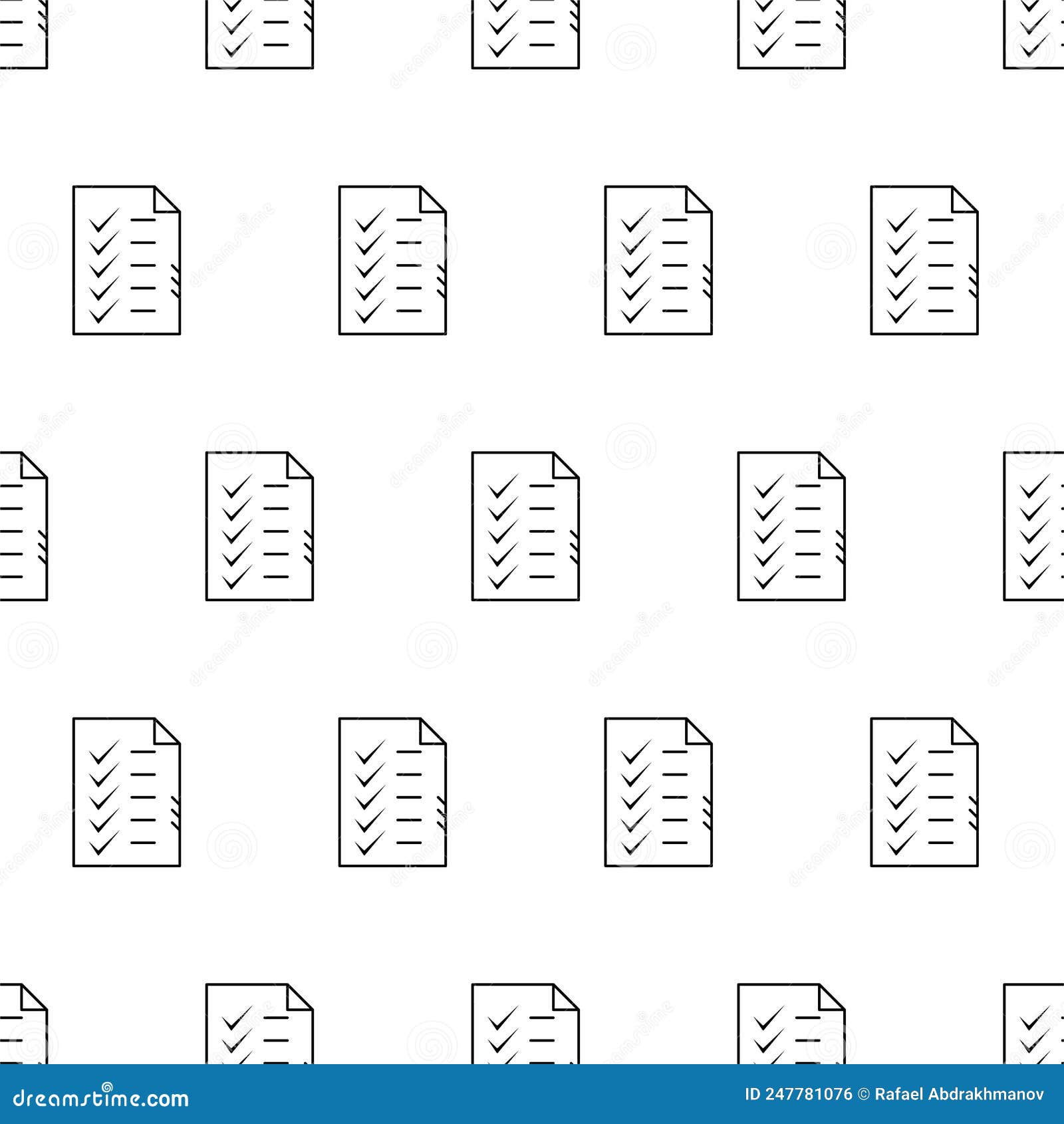 Questionnaire Checklist Form with Text and Green Answer Marks Seamless ...