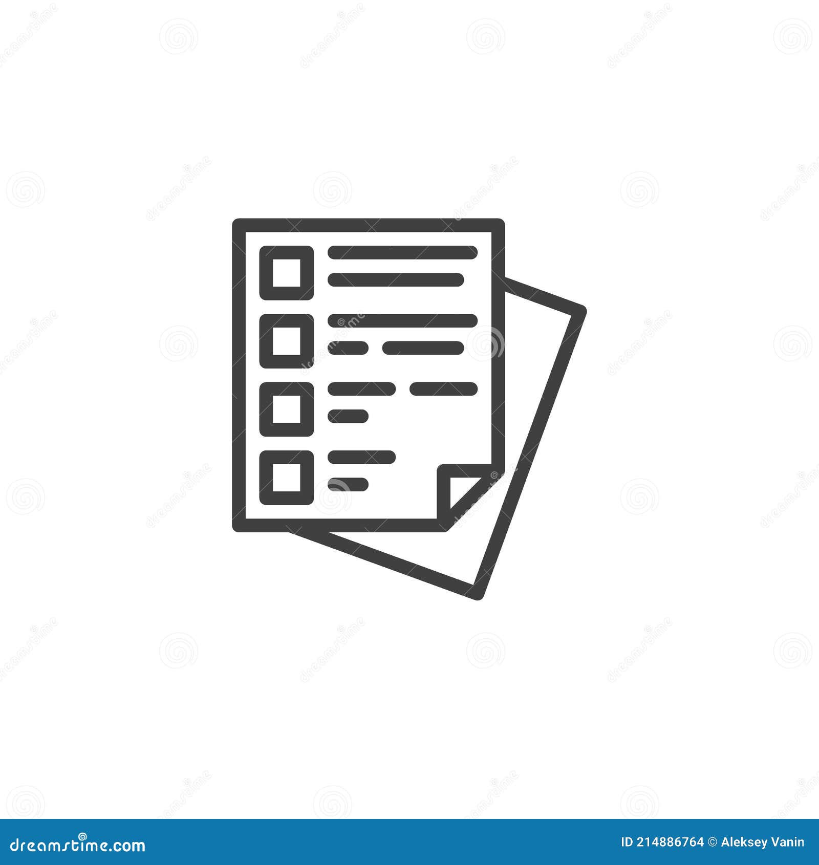 Questionnaire Checklist Form With Text And Green Answer Marks. Vector ...