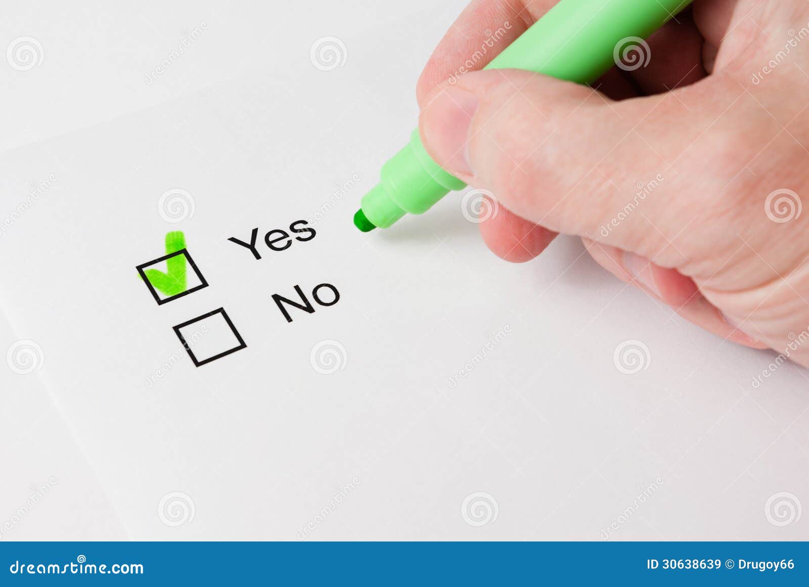 Questionnaire with Choices. Yes Stock Image - Image of answering, check ...
