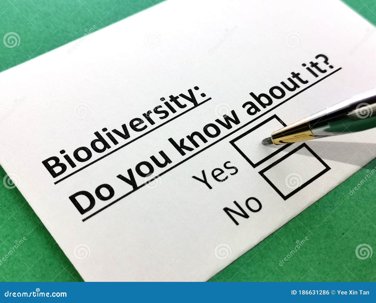 Questionnaire about Environment Stock Photo - Image of biodiversity ...