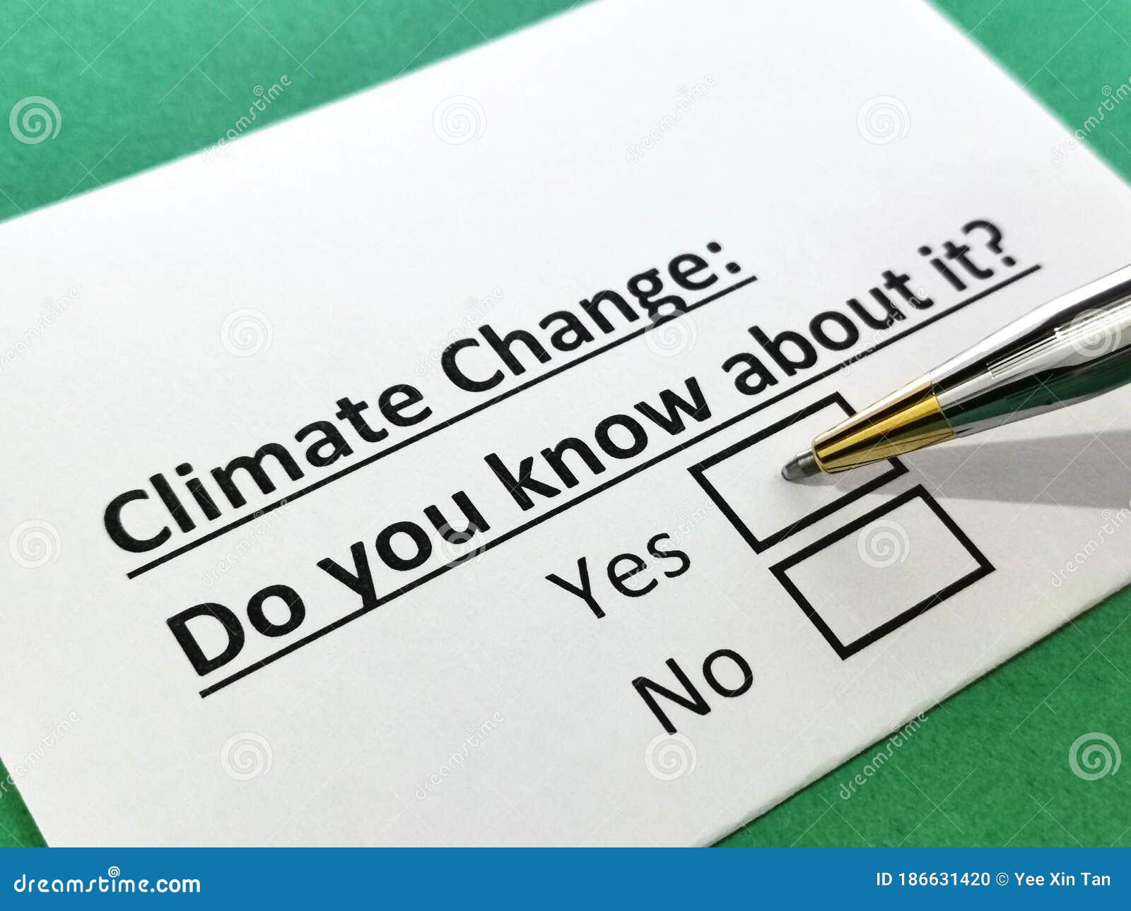 Questionnaire about Environment Stock Photo - Image of environmental ...