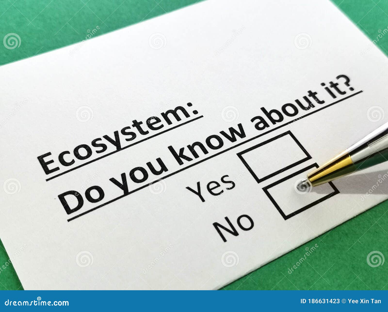 Questionnaire about Environment Stock Image - Image of interested ...