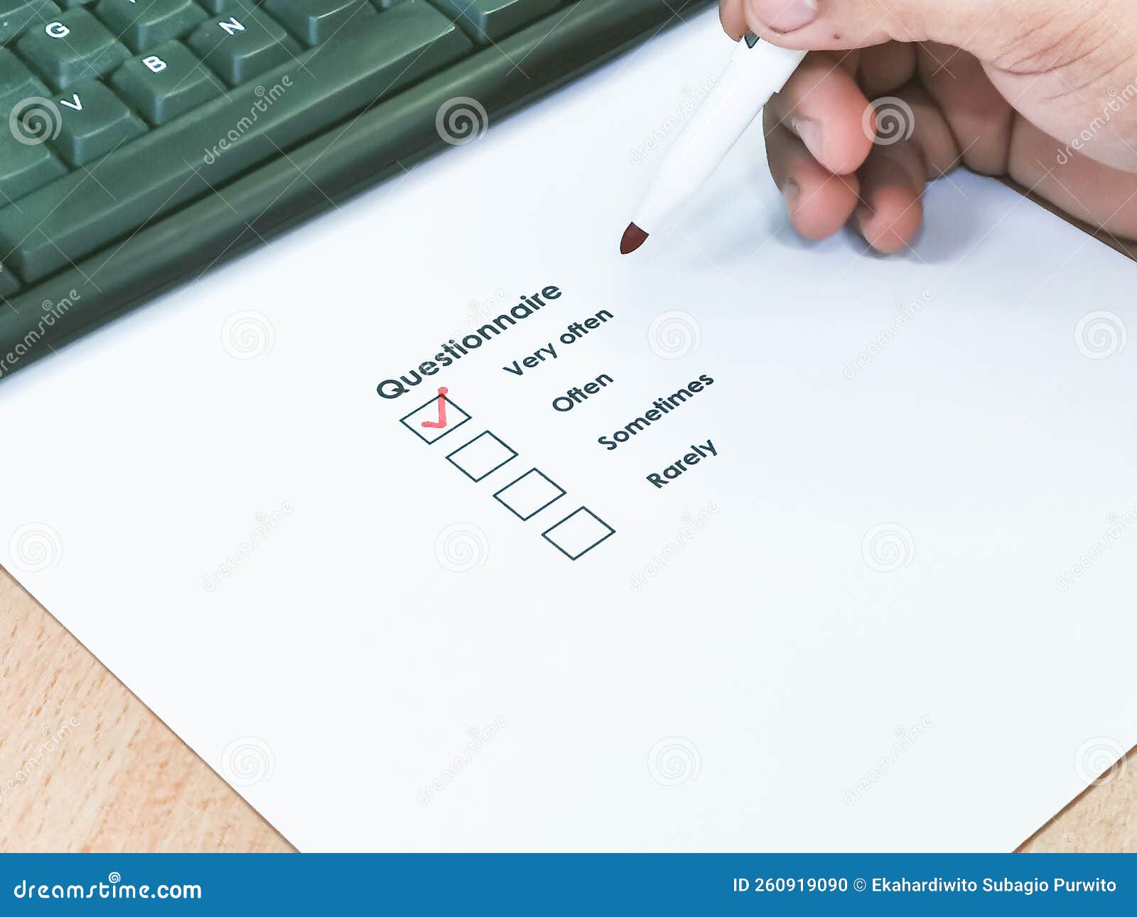 Questionnaire Form with Details and Blank Checkbox. Stock Photo - Image ...