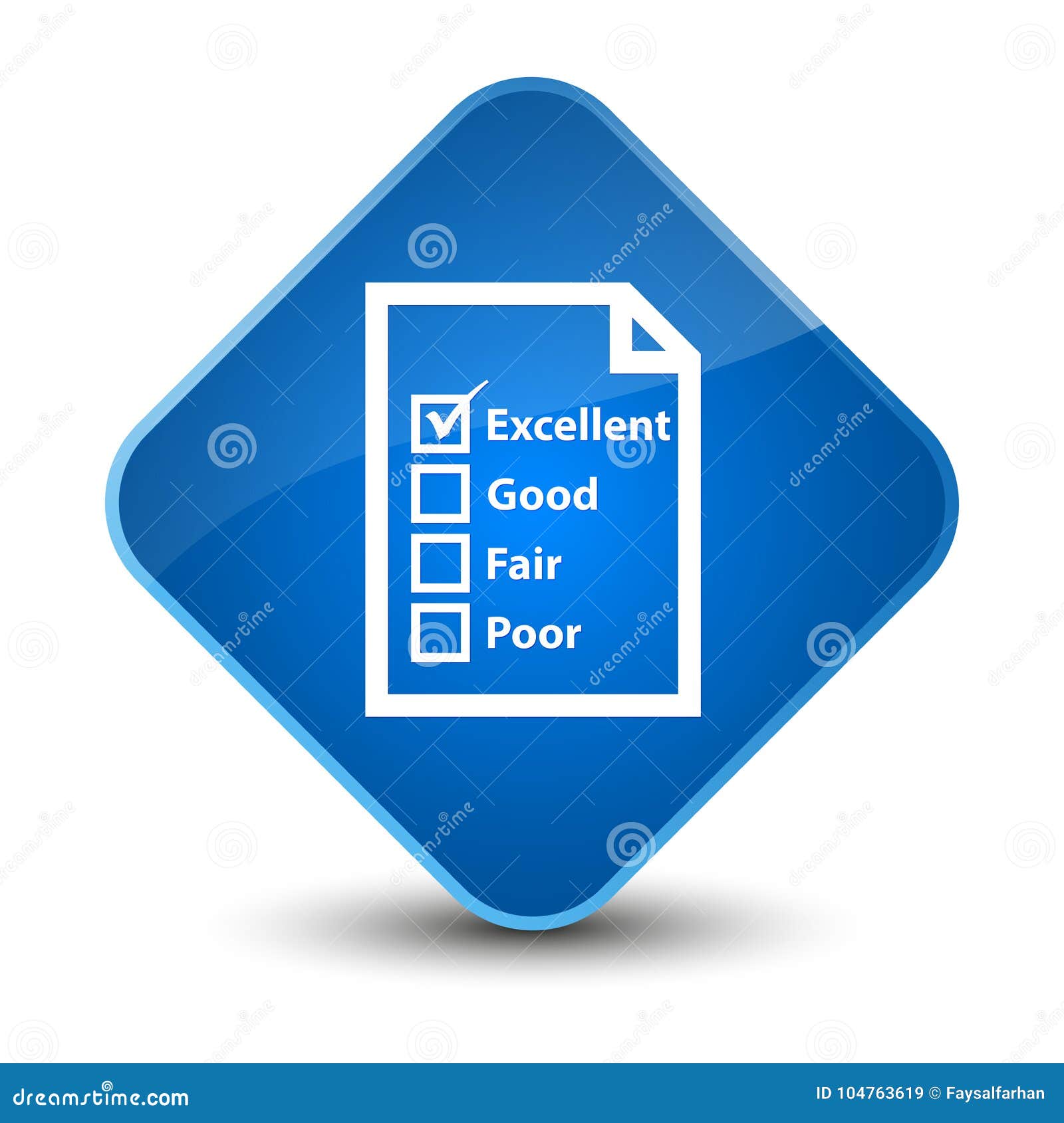 Questionnaire Icon Elegant Blue Diamond Button Stock Illustration ...