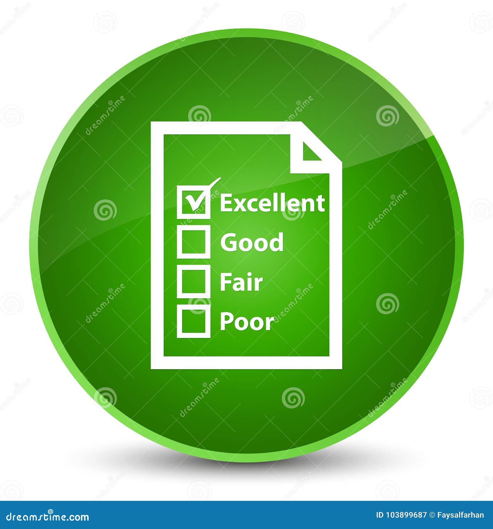 Questionnaire Icon Elegant Green Round Button Stock Illustration ...