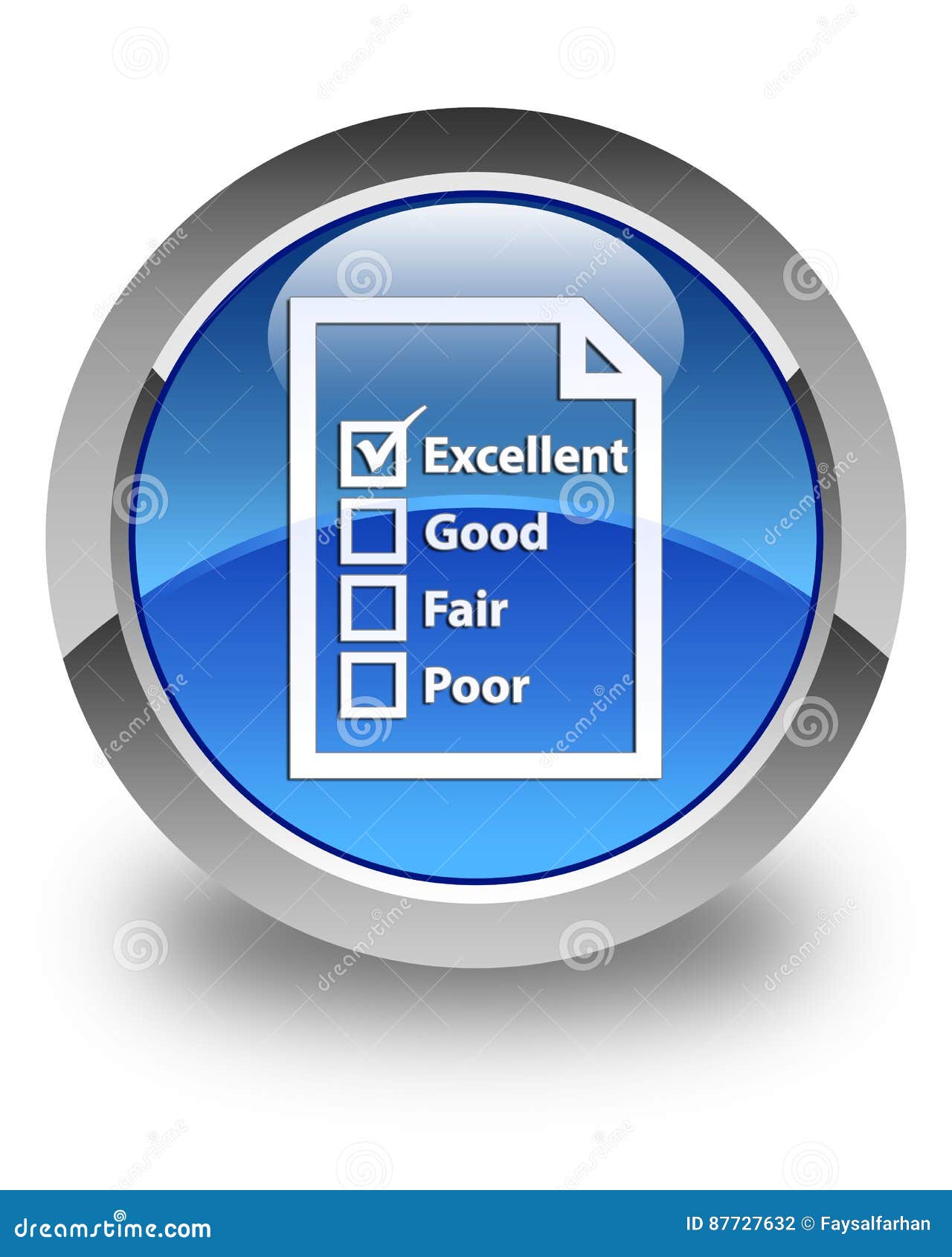 Questionnaire Icon Glossy Blue Round Button Stock Illustration ...