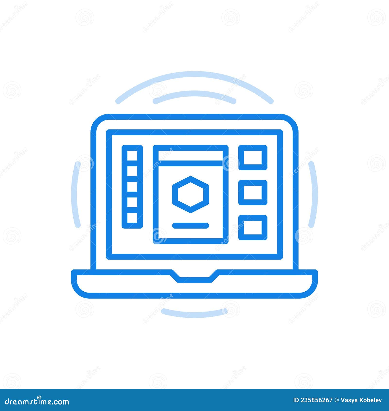 Questionnaire on Laptop Vector Line Icon. Online Questionnaire Form ...