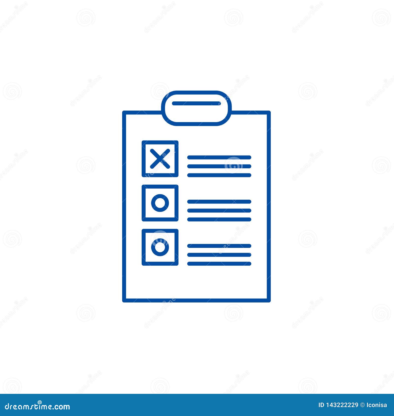 Questionnaire Line Icon Concept. Questionnaire Flat Vector Symbol, Sign ...