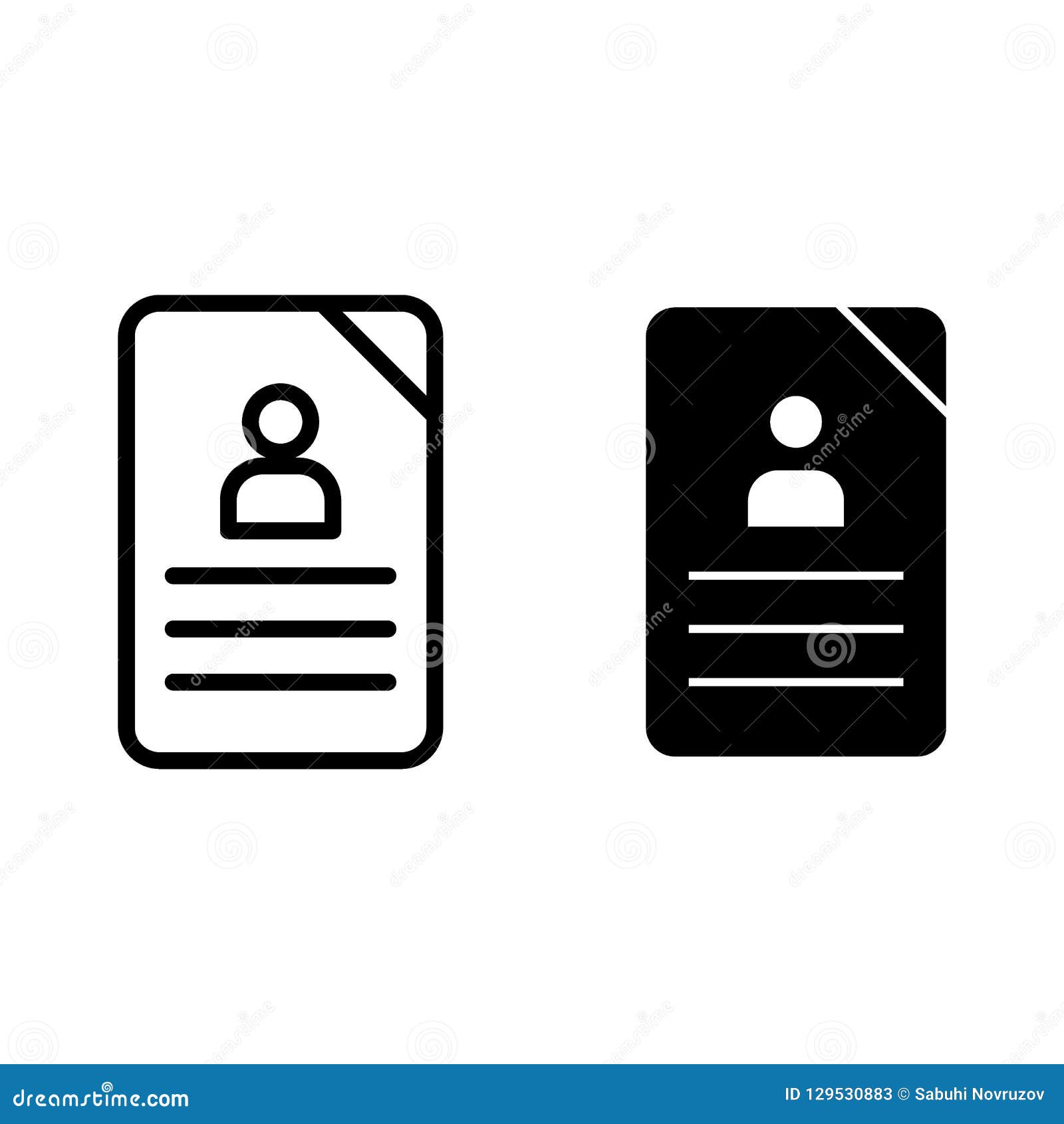 Questionnaire Line And Glyph Icon. Document Vector Illustration ...