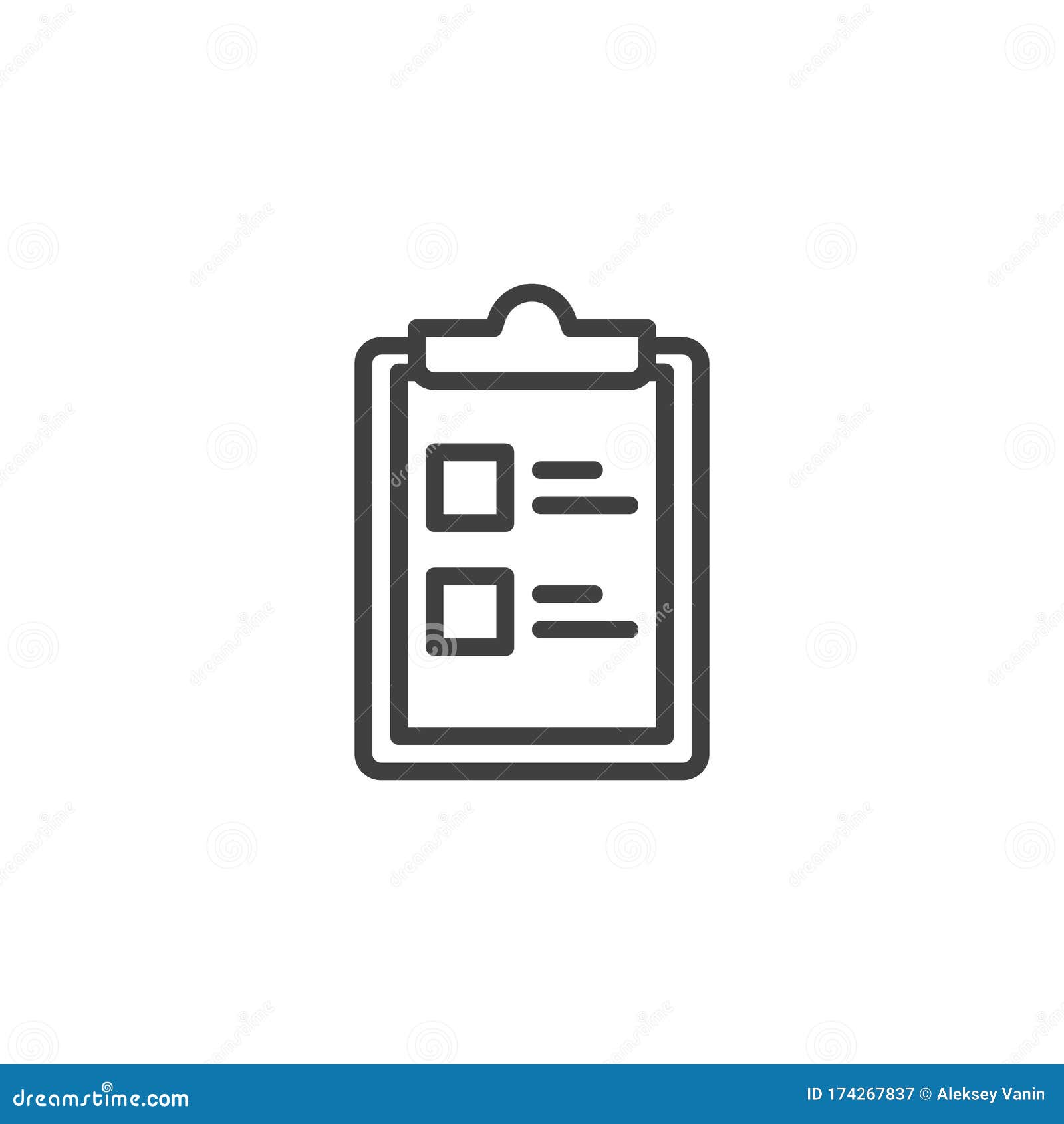 Questionnaire List Line Icon Stock Vector - Illustration of form, list ...