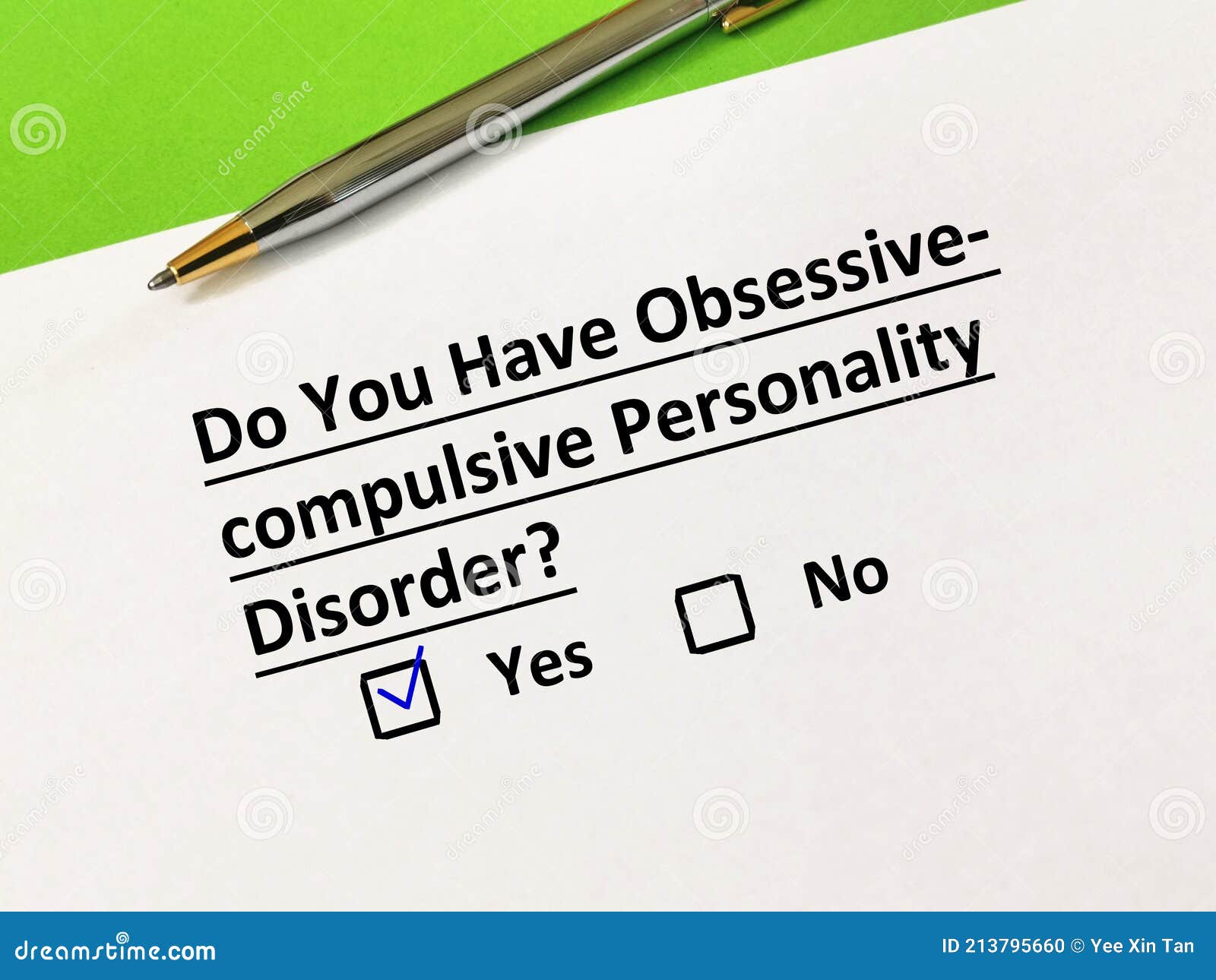Questionnaire about Personality Disorder Stock Illustration ...