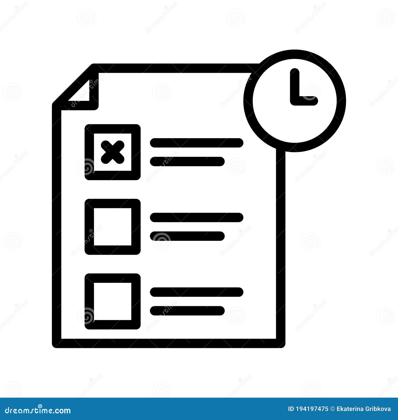 Questionnaire, Survey and Feedback Vector Line Icon Stock Vector ...