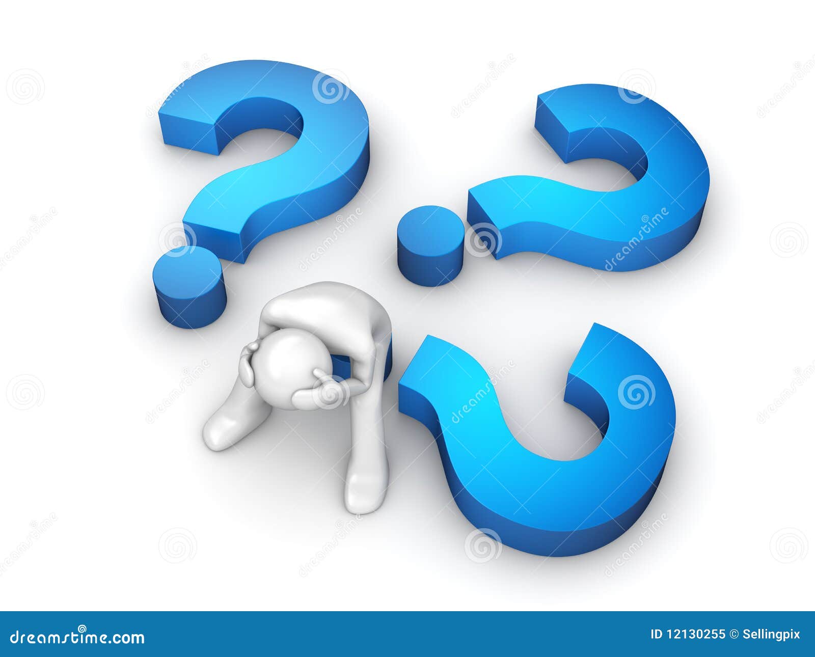 Questions stock illustration. Illustration of blue, think - 12130255