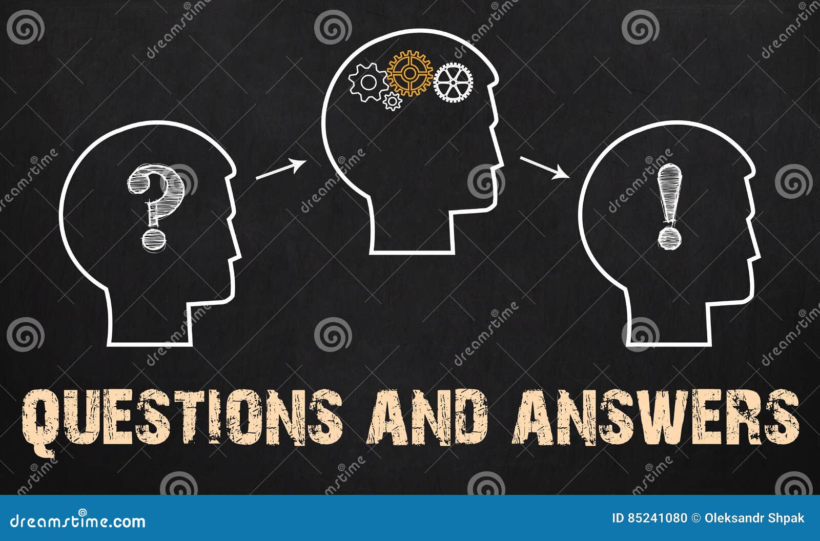 Questions and Answers - Business Concept on Chalkboard Stock Photo ...