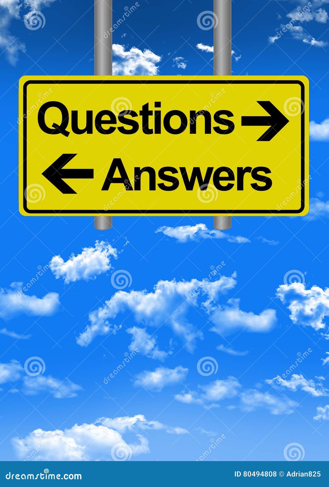 Questions and Answers Road Sign Stock Illustration - Illustration of ...