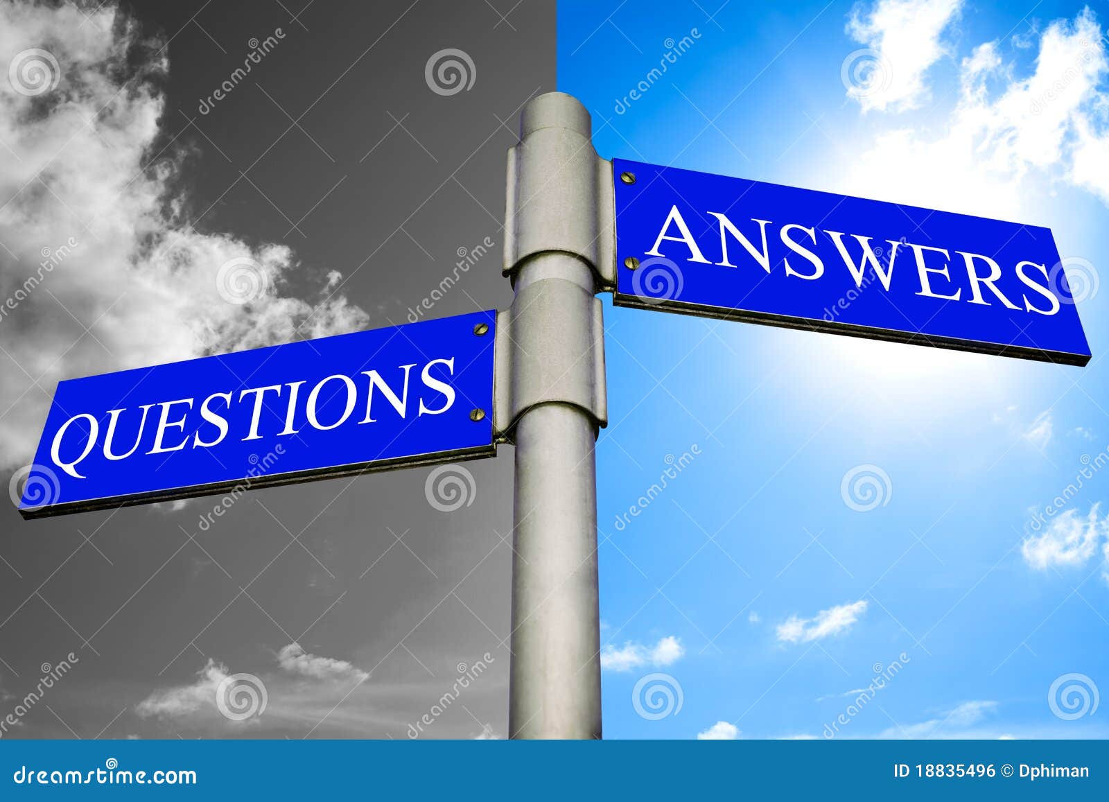 Questions and Answers Signpost Stock Photo - Image of questions, cloud ... Questions and Answers Signpost Stock Photo - Image of questions, cloud ...