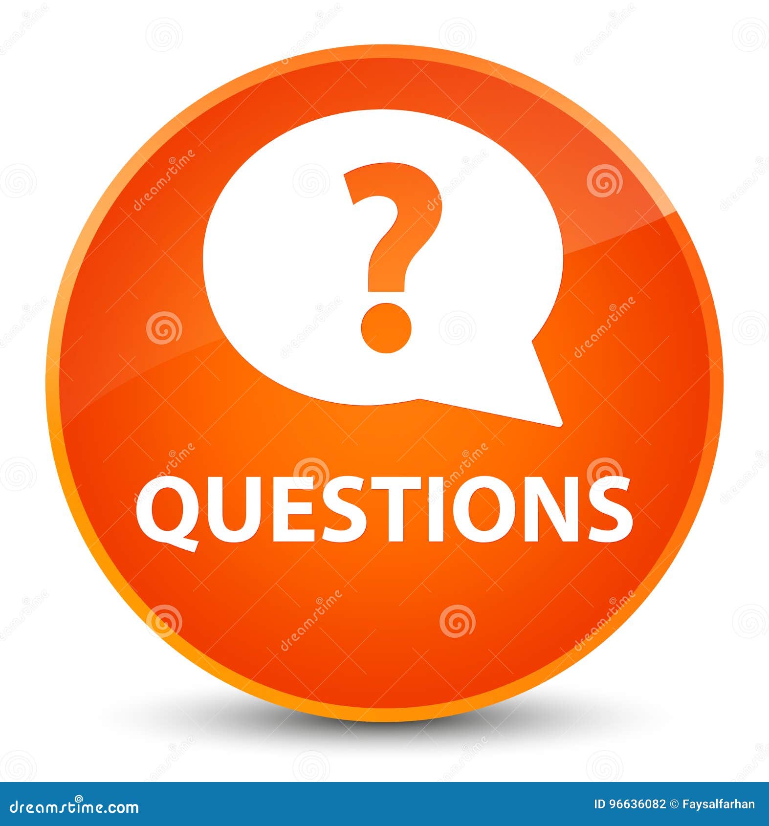 Questions (bubble Icon) Elegant Orange Round Button Stock Illustration ...