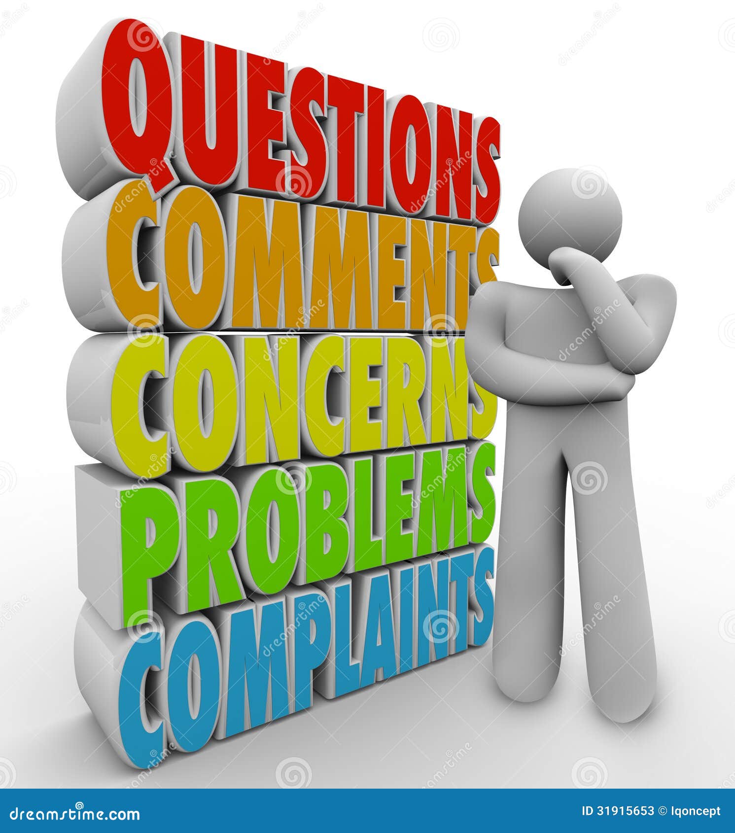Questions Comments Concerns Thinking Person Words Stock Illustration ... Questions Comments Concerns Thinking Person Words Stock Illustration ...