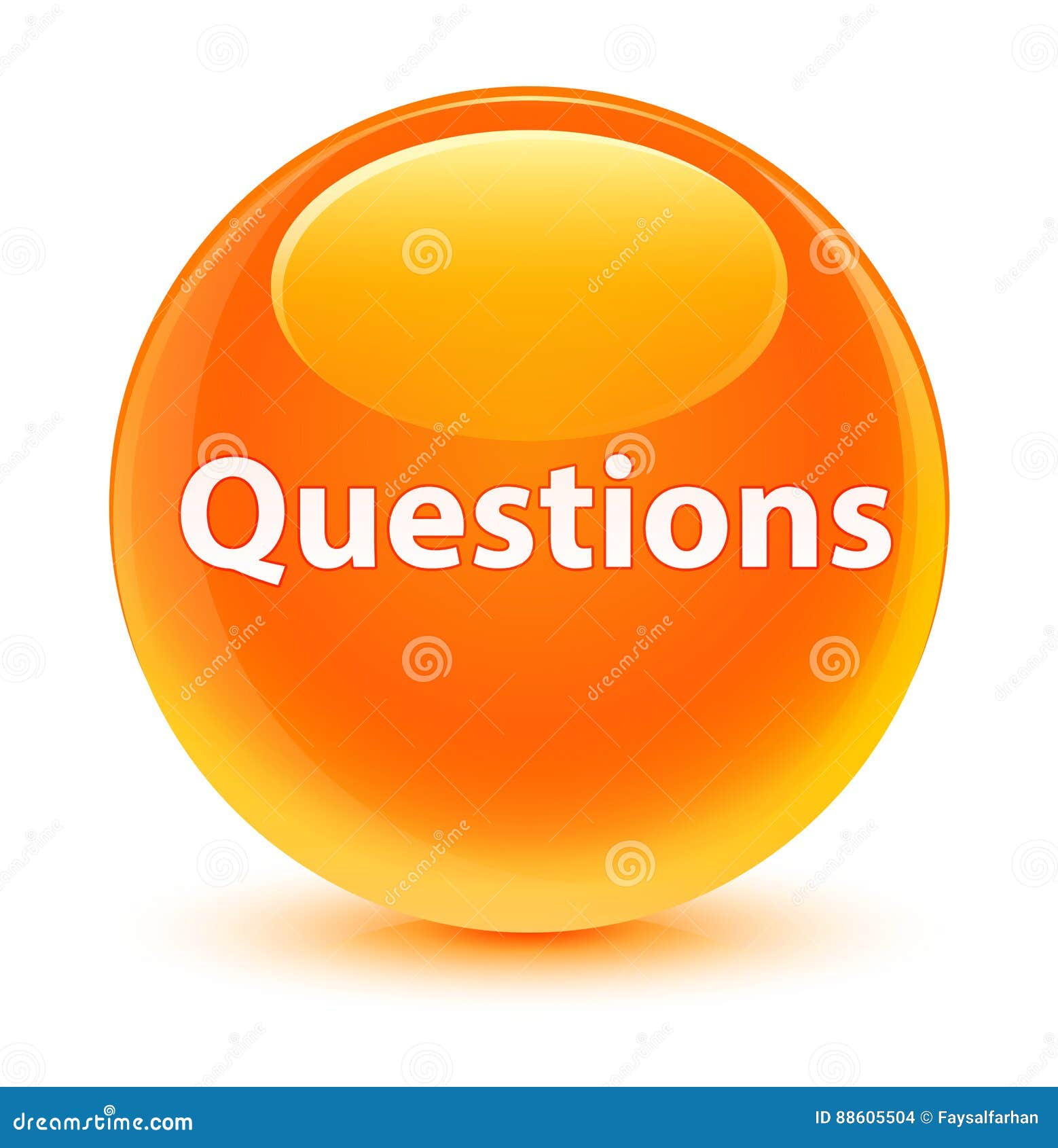 Questions Glassy Orange Round Button Stock Illustration - Illustration ...