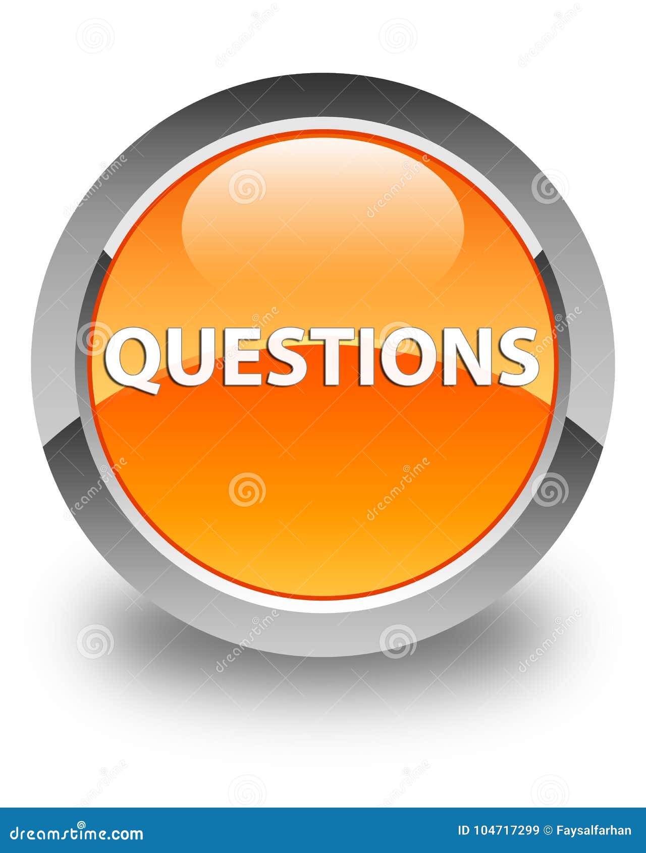 Questions Glossy Orange Round Button Stock Illustration - Illustration ...