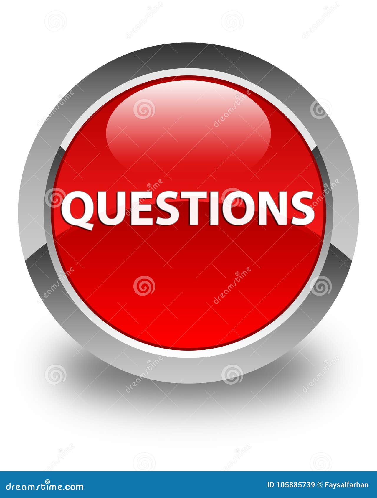 Questions Glossy Red Round Button Stock Illustration - Illustration of ...