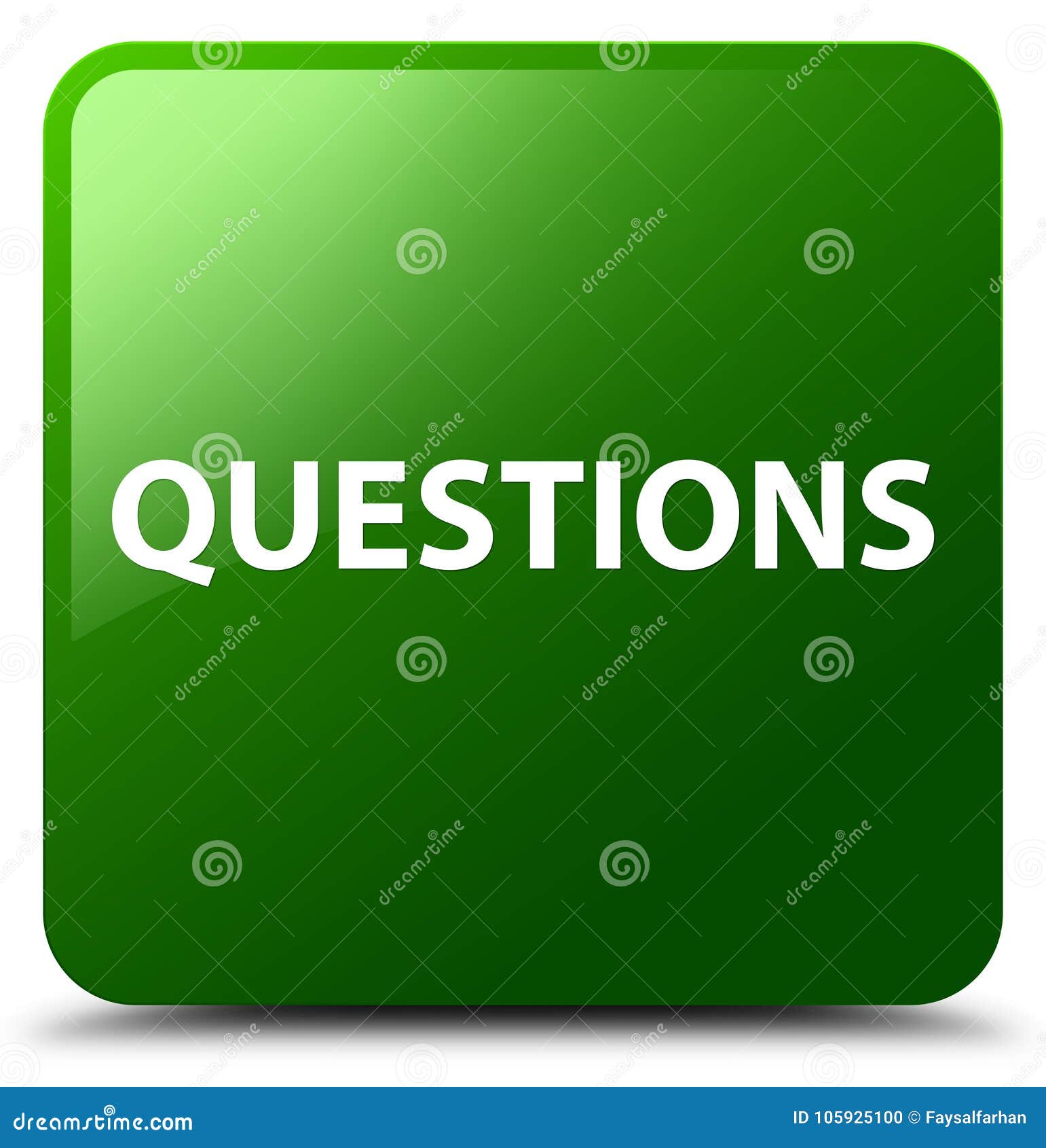 Questions Green Square Button Stock Illustration - Illustration of ...
