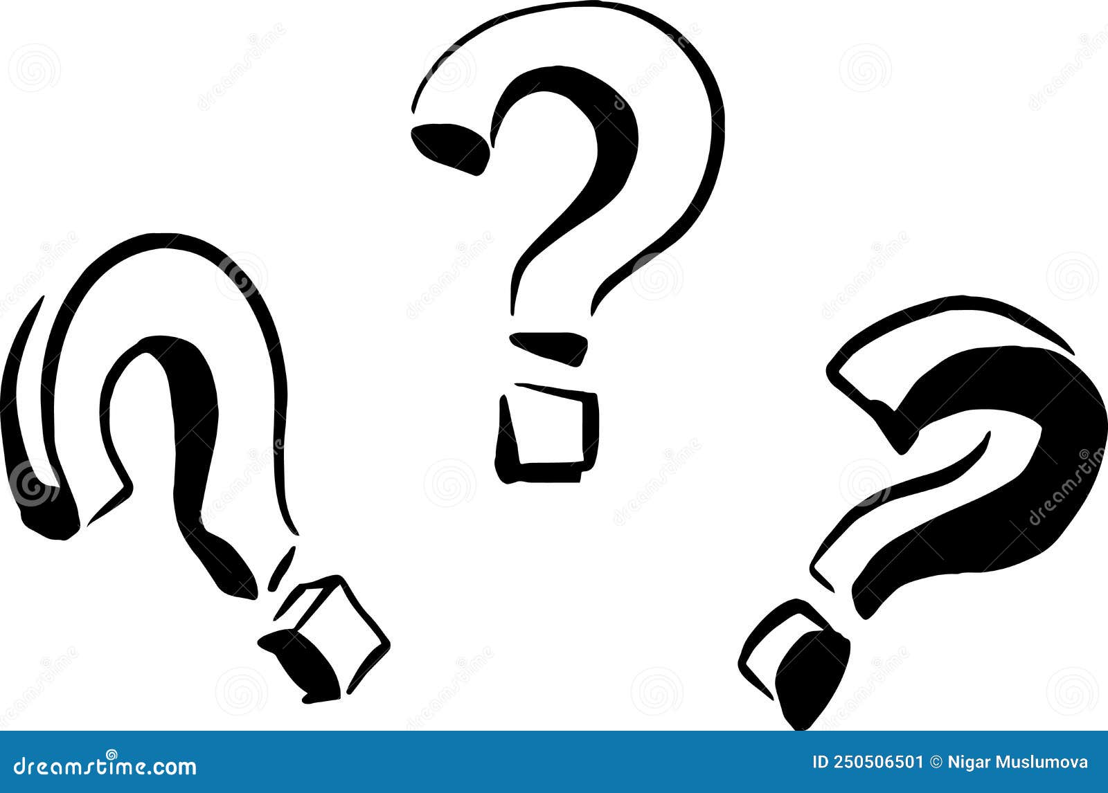 Questions, Hand Draw Line Vector Illustration Stock Vector ...