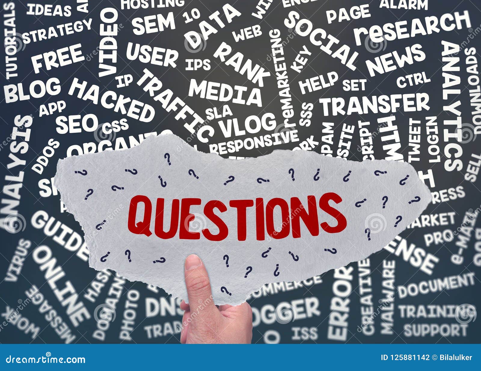 Questions, Hands Holding Blank Paper Stock Photo - Image of facebook ...