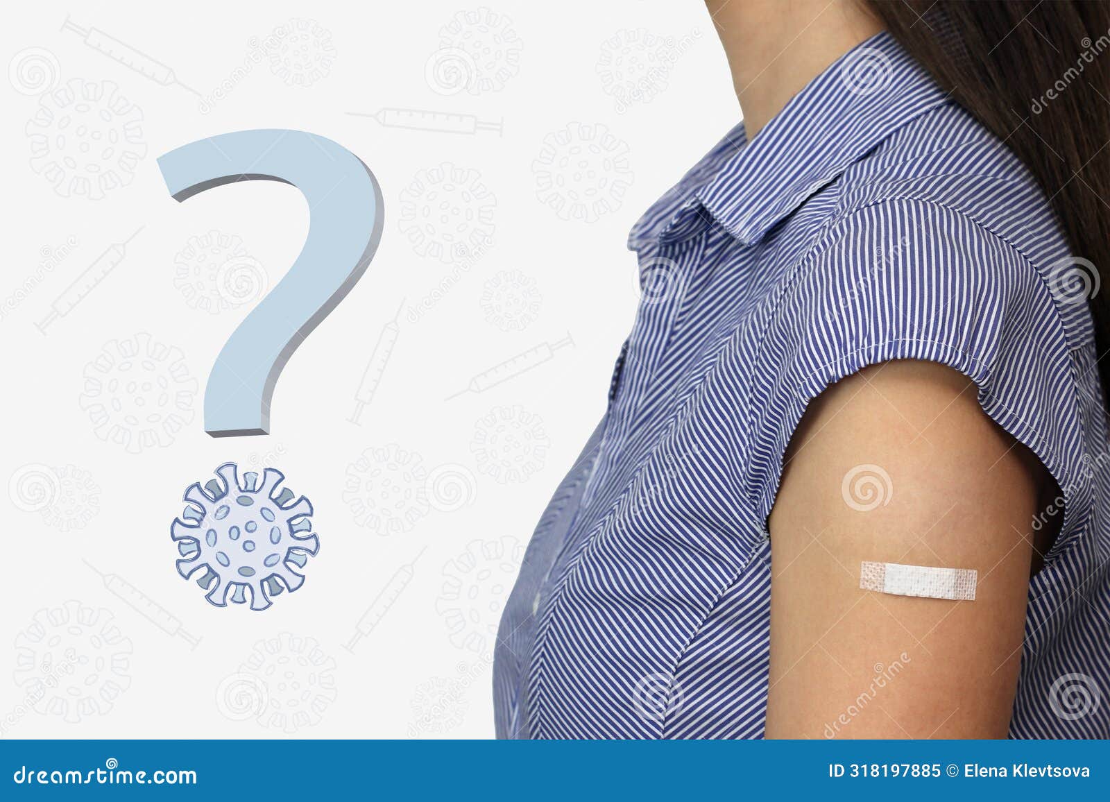 One Medical Patch on the Arm of a Young Woman. Symbol of Vaccination ...