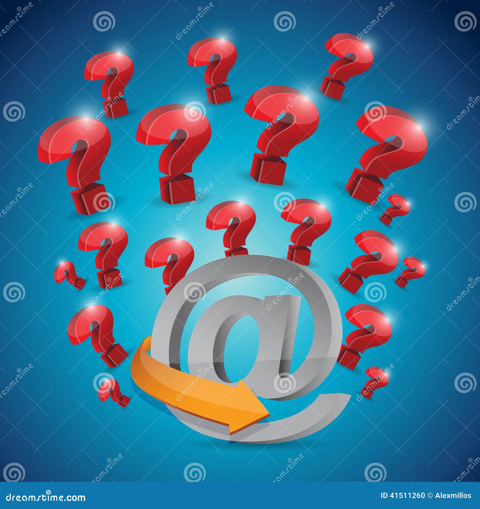 Questions Marks Around a at Symbol. Illustration Stock Illustration ...