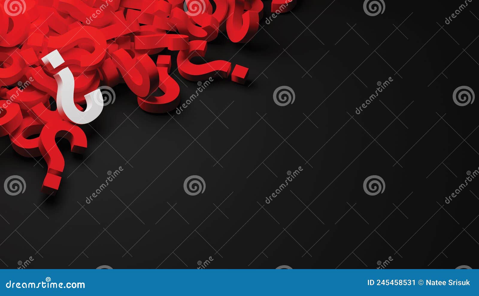 Questions Marks on Black Background with Copy Space 3d Render Stock ...