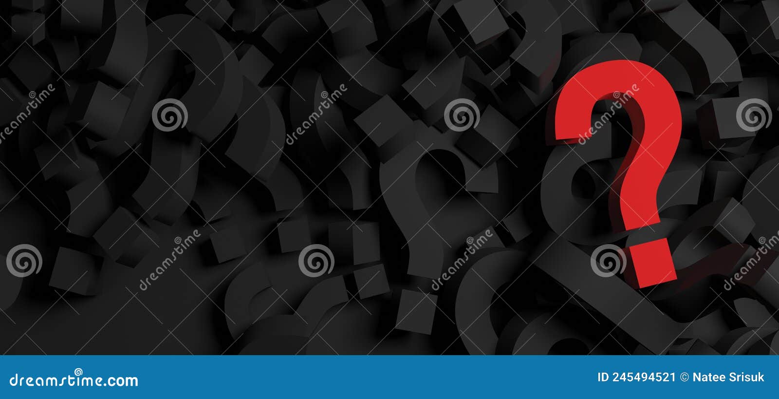 Questions Marks on Black Background with Copy Space 3d Render Stock ...