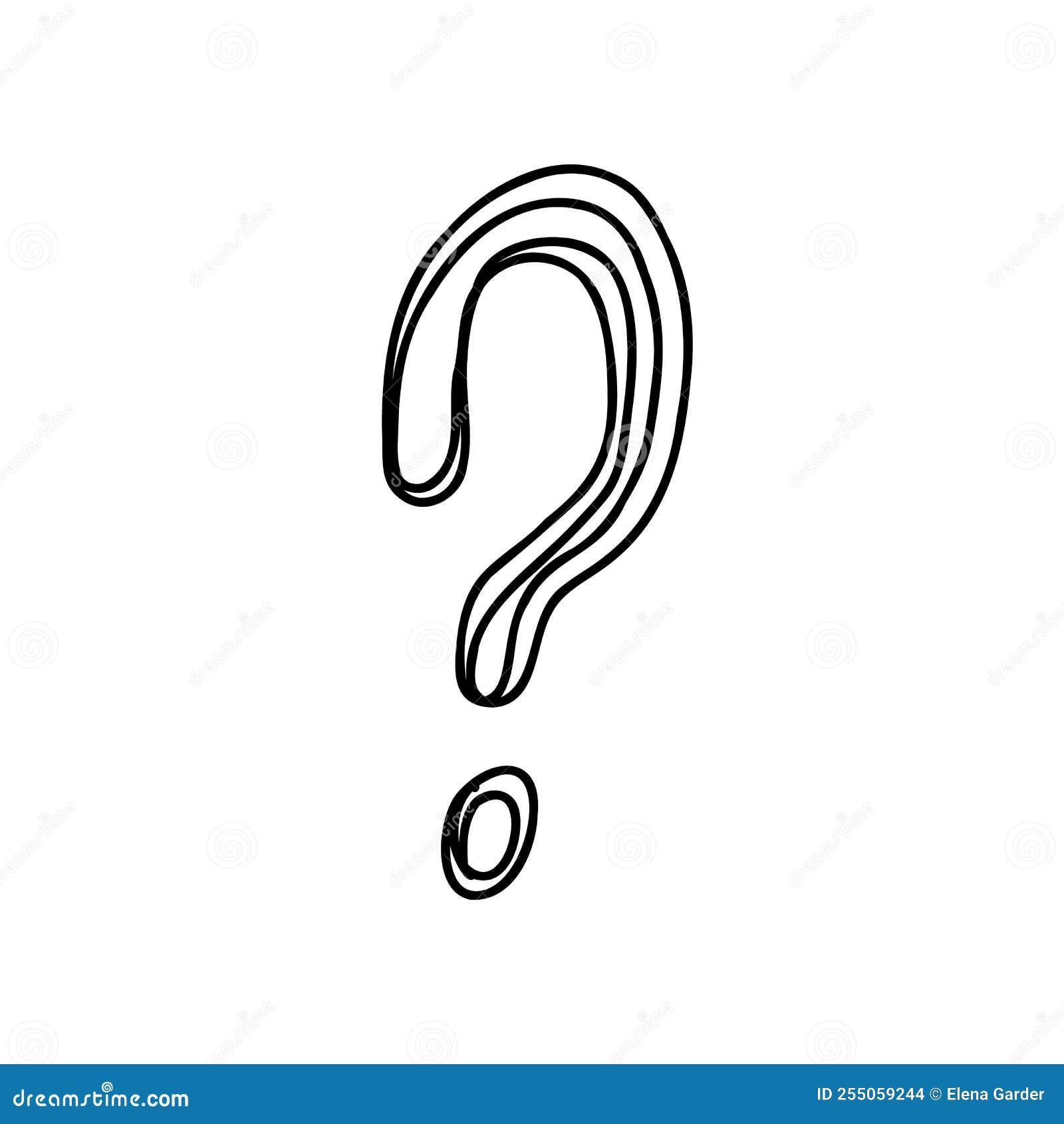 Questions Marks. Hand Drawn Doodle Ask Sign Set Stock Vector ...
