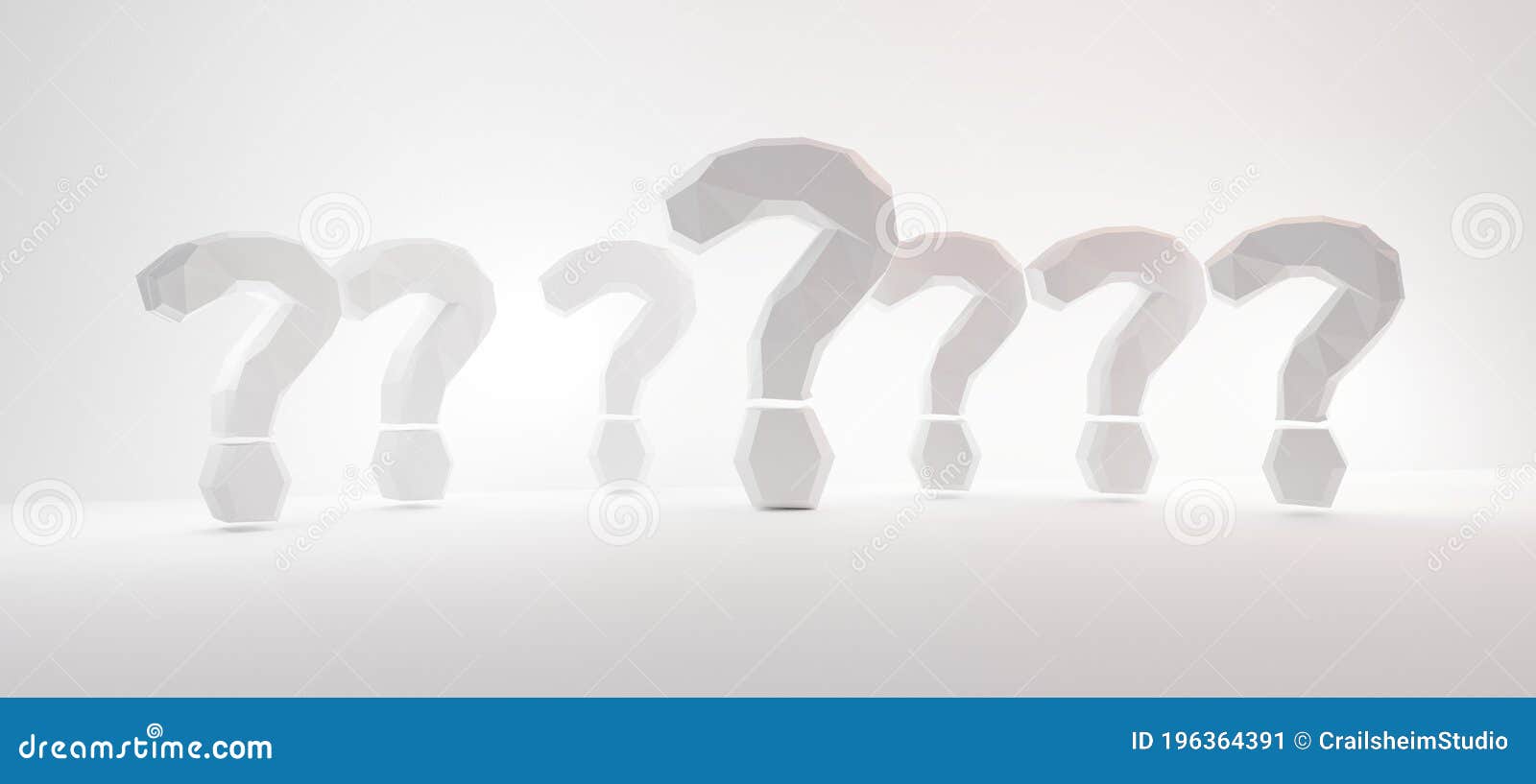 Questions Marks Light Grey White Background Graphic 3d-illustration ...