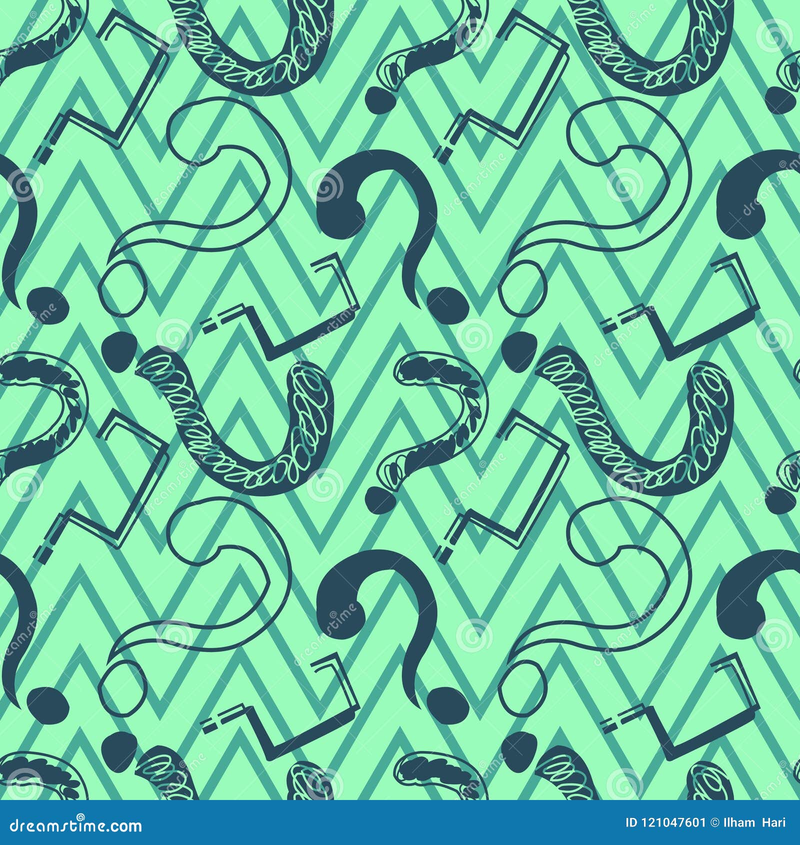 Questions Marks Seamless Pattern. Hand Drawn Stock Illustration ...