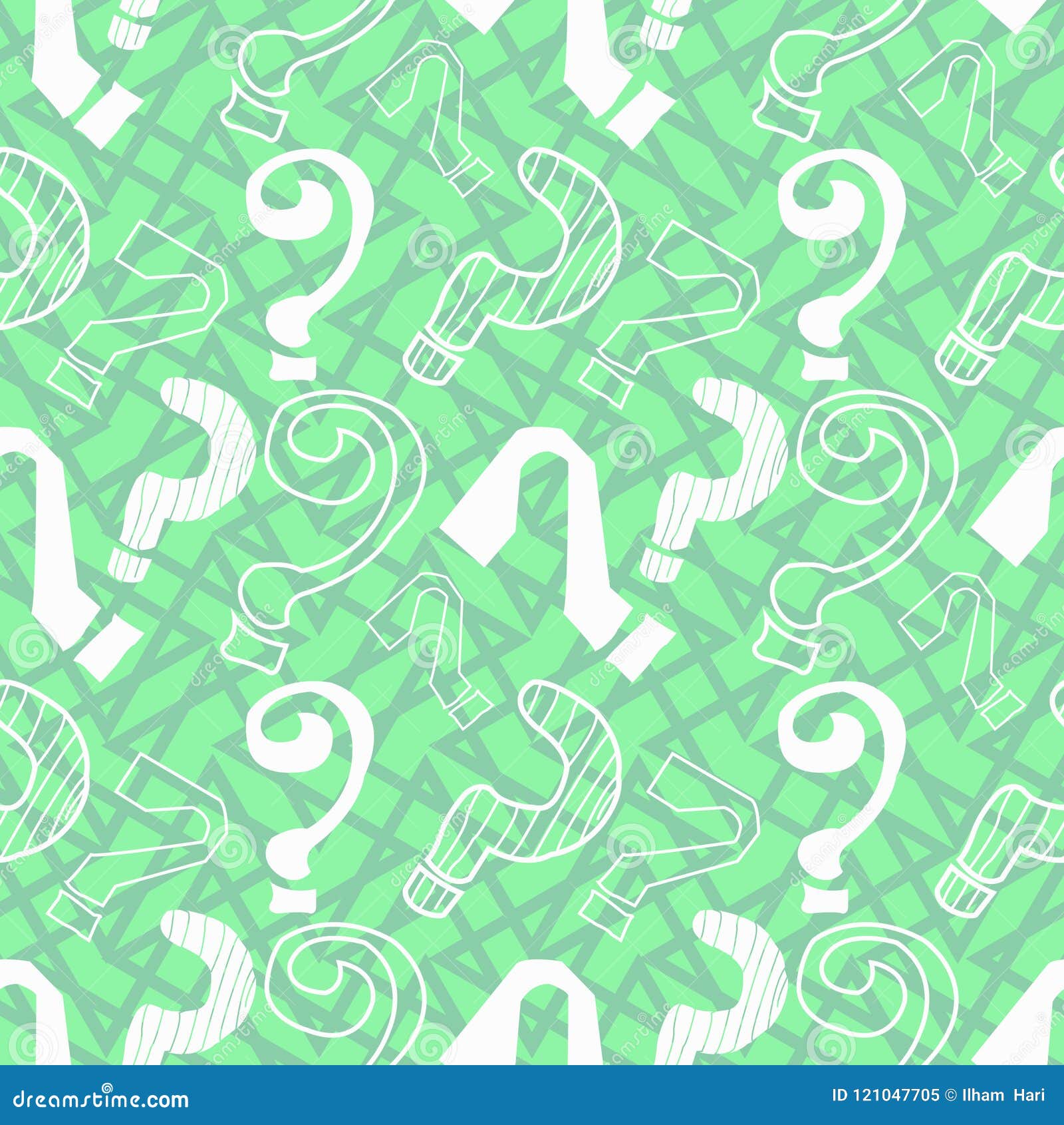 Questions Marks Seamless Pattern. Hand Drawn Stock Illustration ...